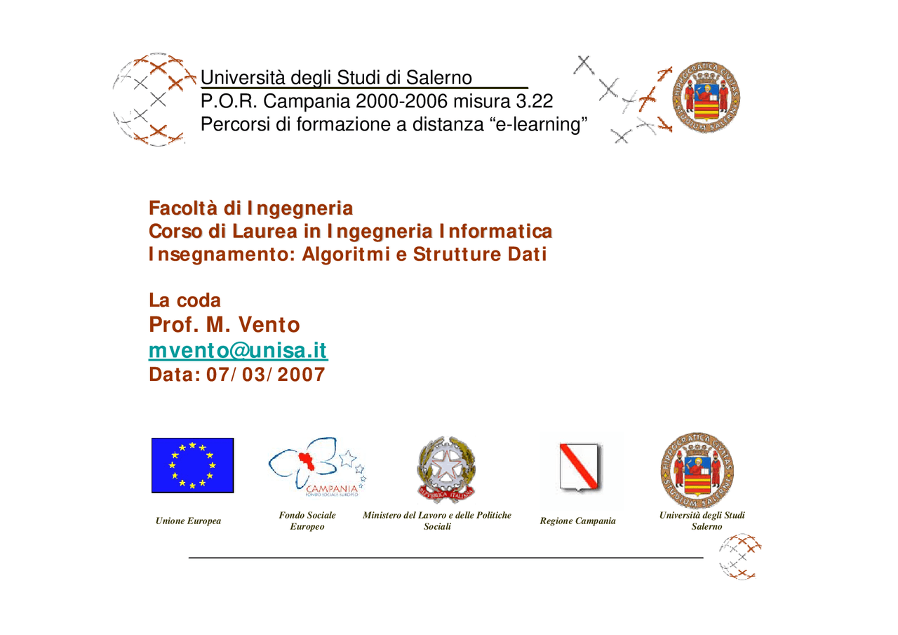 La Coda Algoritmi E Strutture Dati Docsity