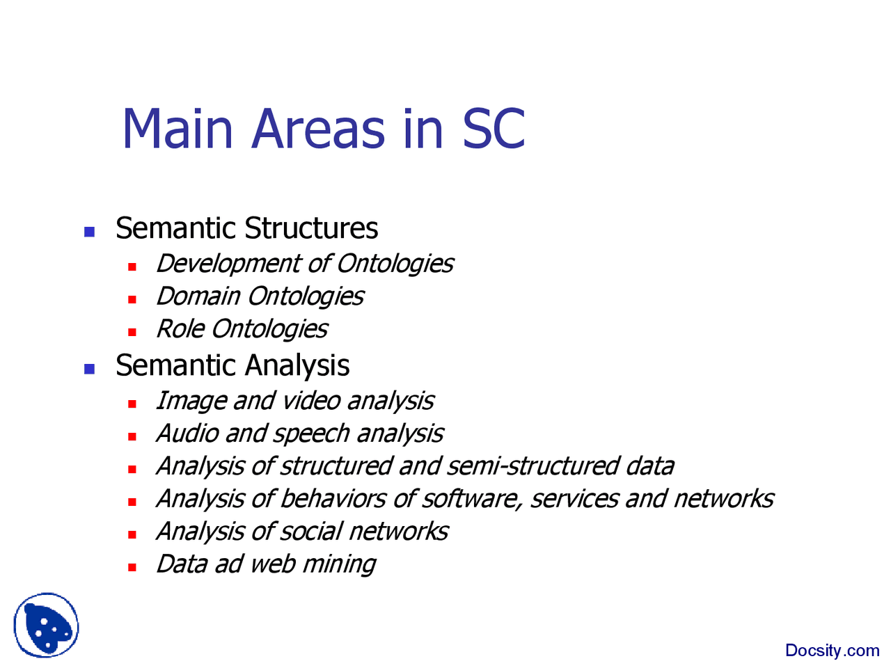 Main Areas In Sc Bioinformatics Using Semantic Computing Lecture Slides