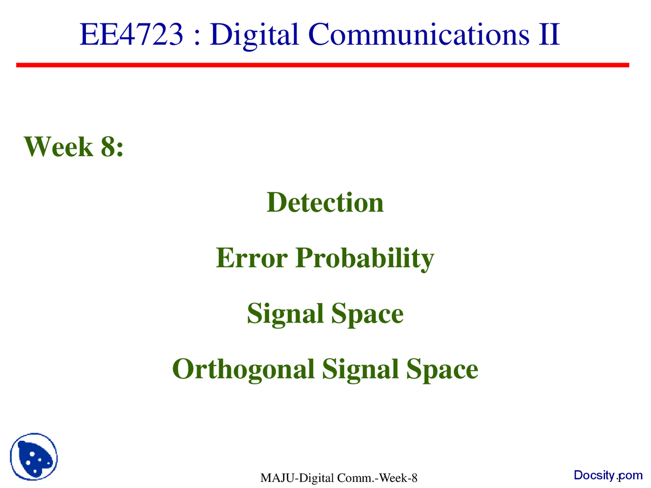 Error Detection and Signal Space-Digital Communication-Lecture Slides ...