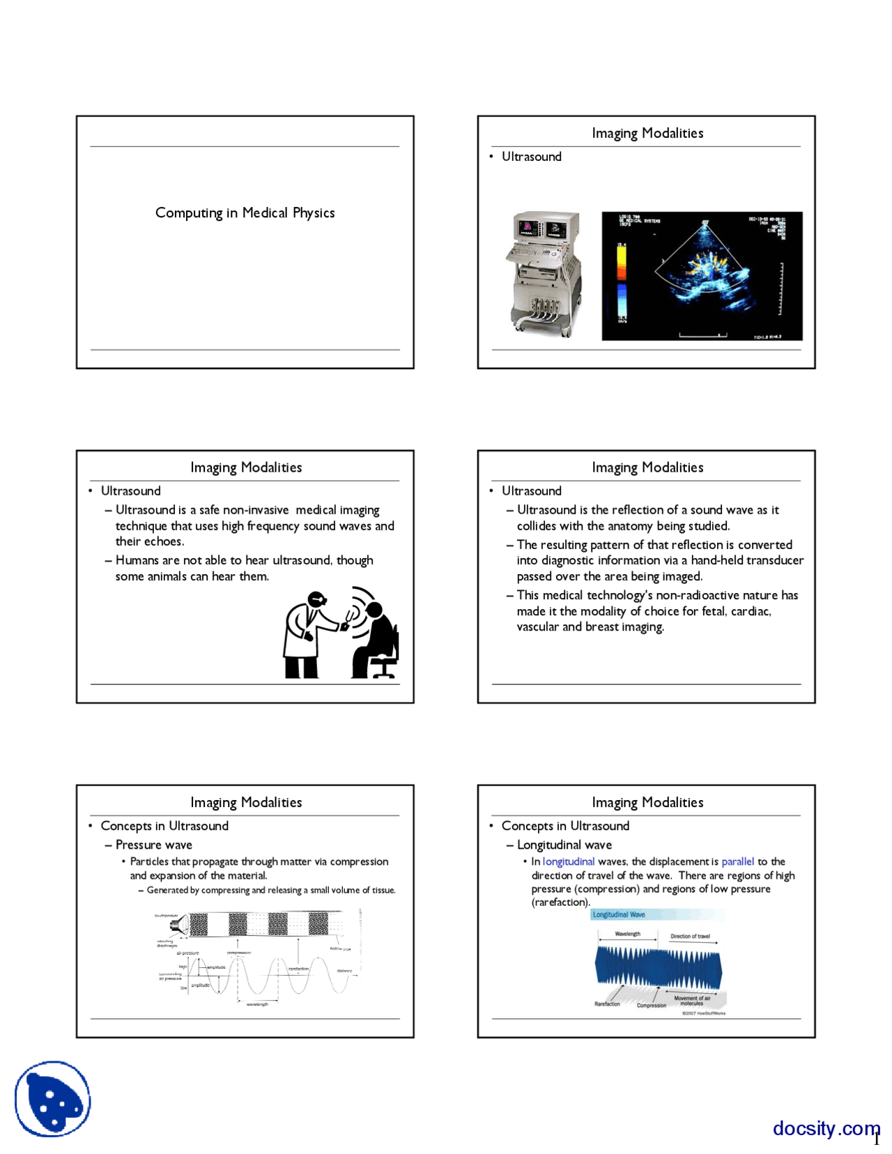 Ultrasound Imaging Computation In Medical Physics Lecture Slides Docsity