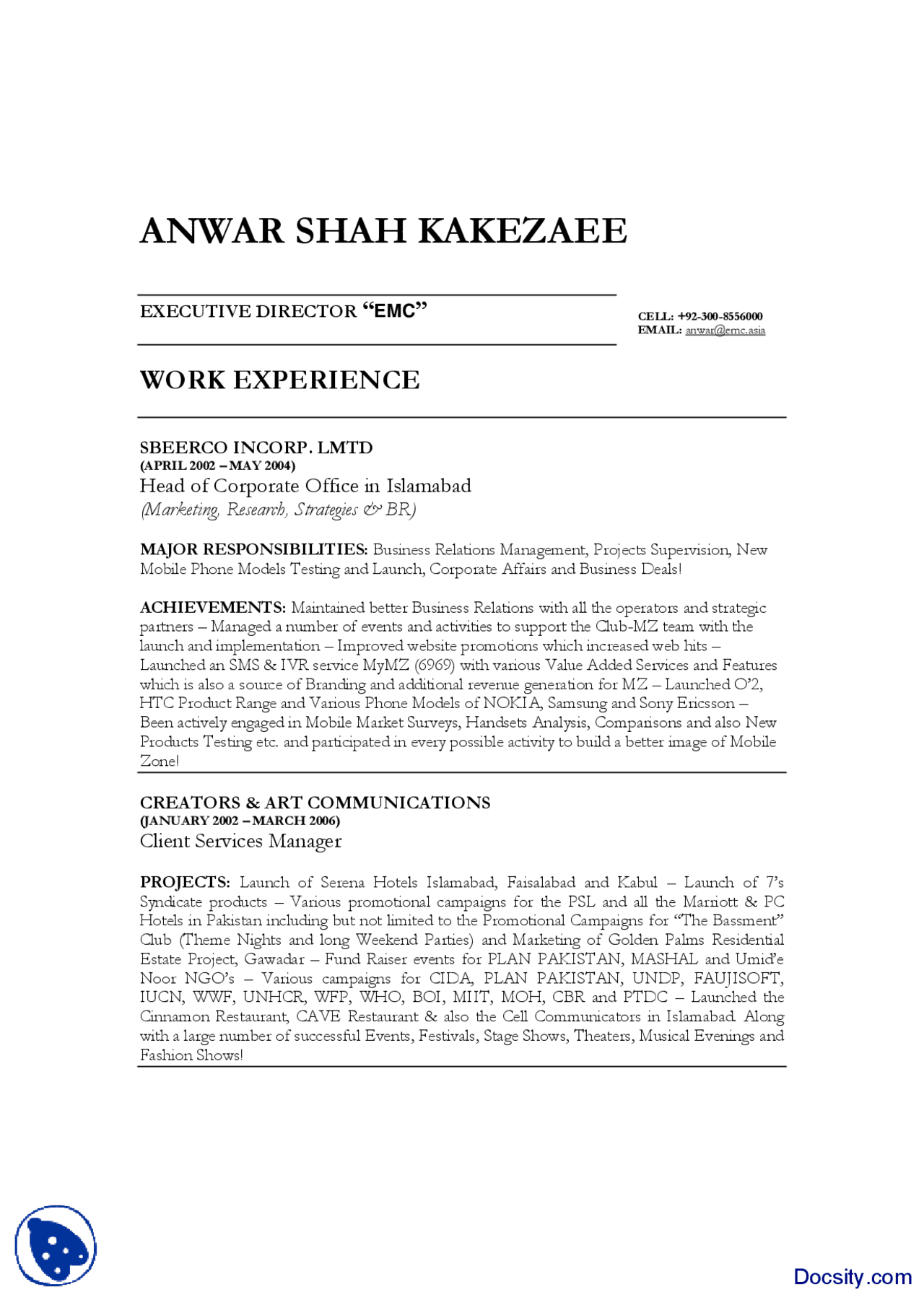 Cv Template 1 Communication In Business Lecture Handout Docsity