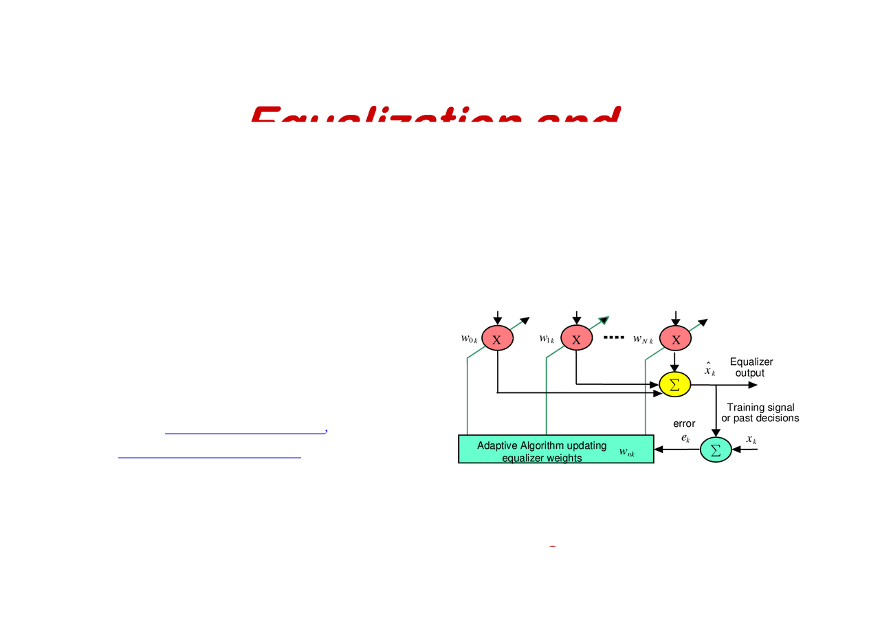Equalization And Diversity Concepts In Non Linear Systems Control
