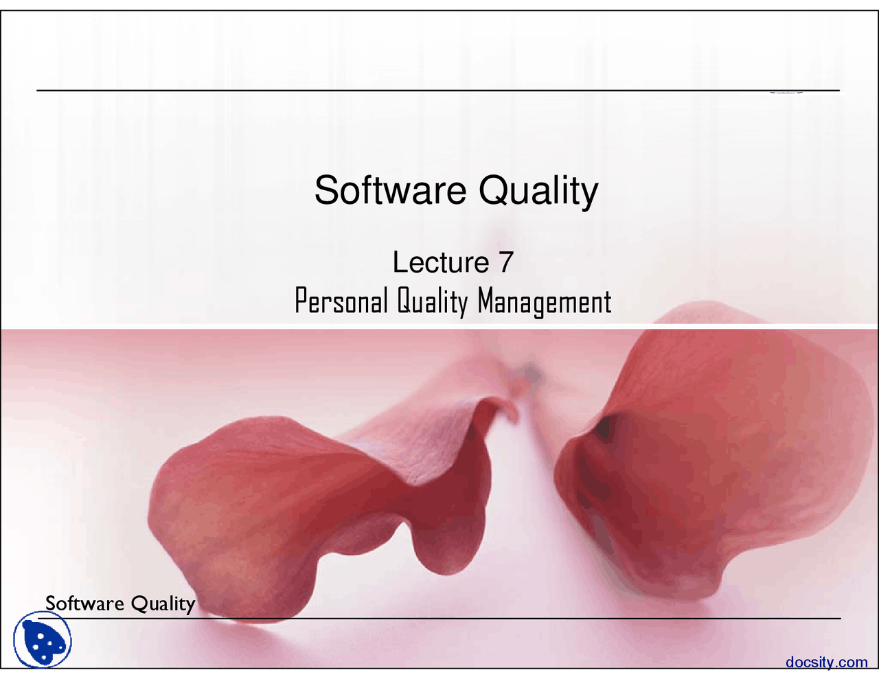 Personal Quality Management-Software Quality-Lecture Slides - Docsity