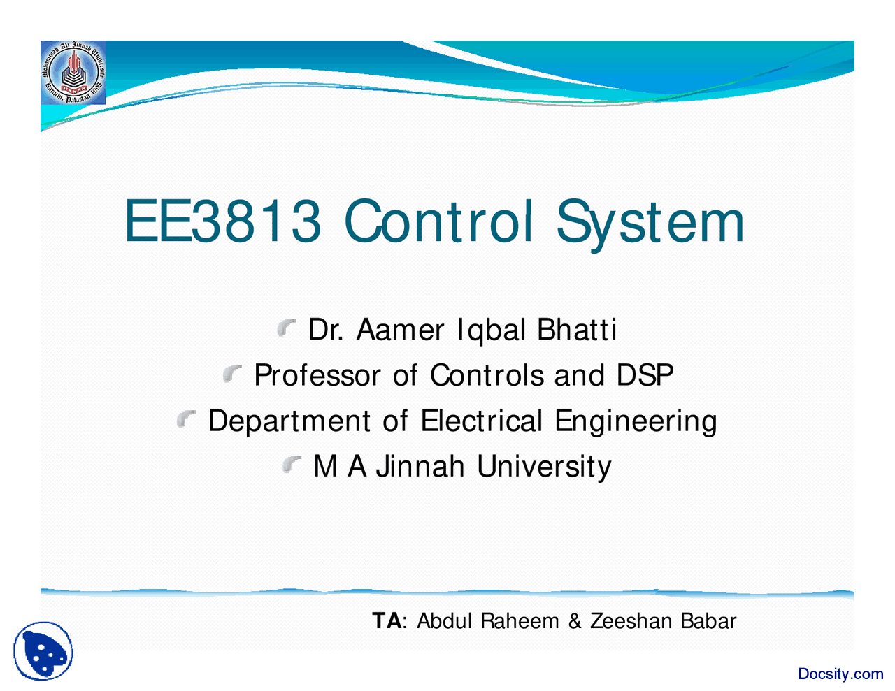 System Modeling Diagrams Control System Models Lecture Slides Slides 7306