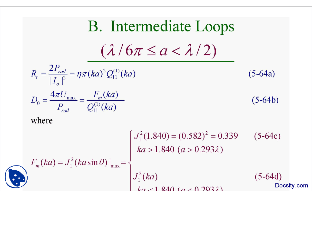 Intermediate Loops-Antenna Theory in Modern Times-Lecture Slides - Docsity