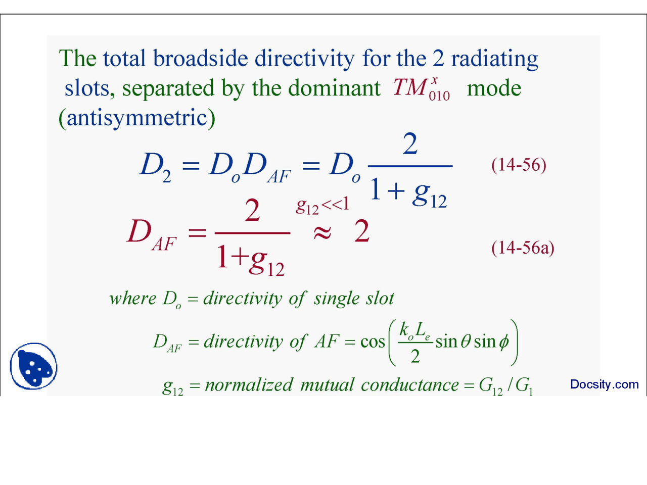 Beamwidths Example Modern Antenna Theory Lecture Slides Docsity