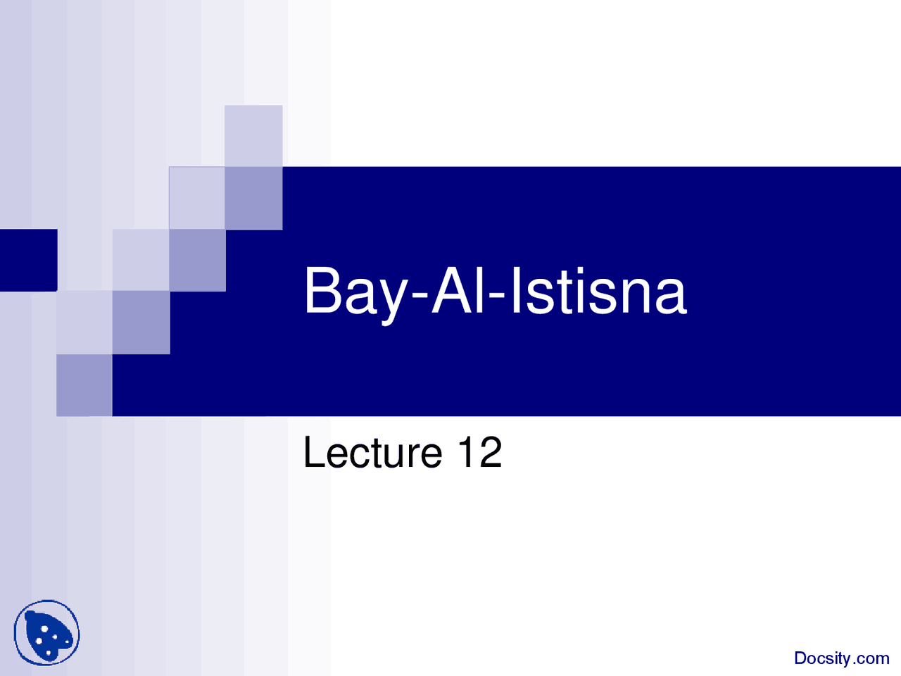 Bay Al Istisna Islamic Banking Lecture Slides Docsity 