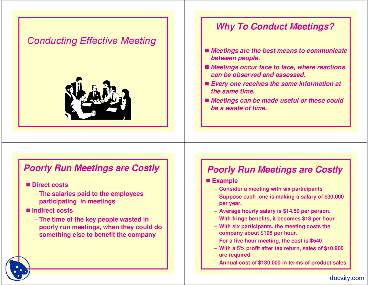 Conducting Effective Meetings-Communication Skills-Lecutre Slides.Text ...