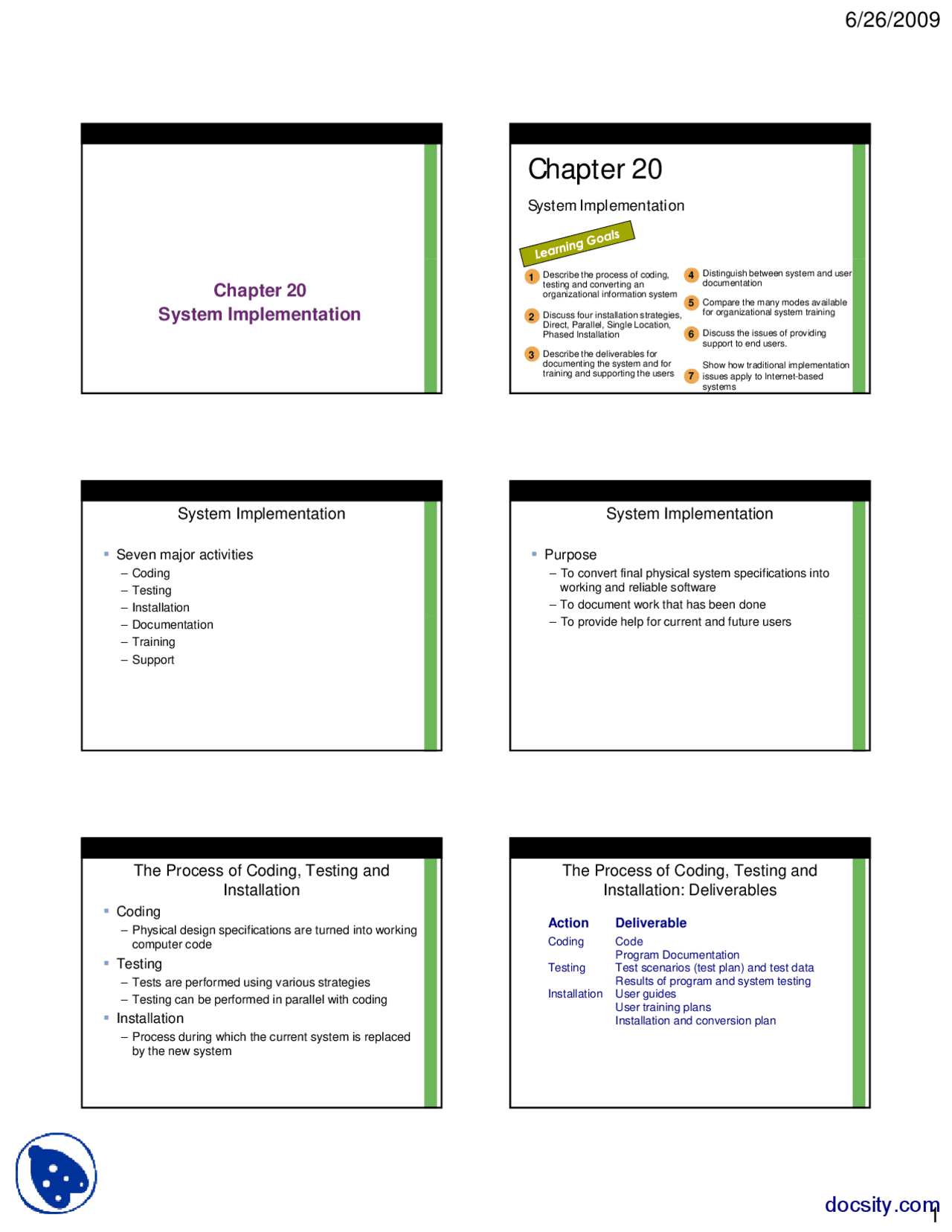 System Implementation Information Analysis And Design Lecture Slides