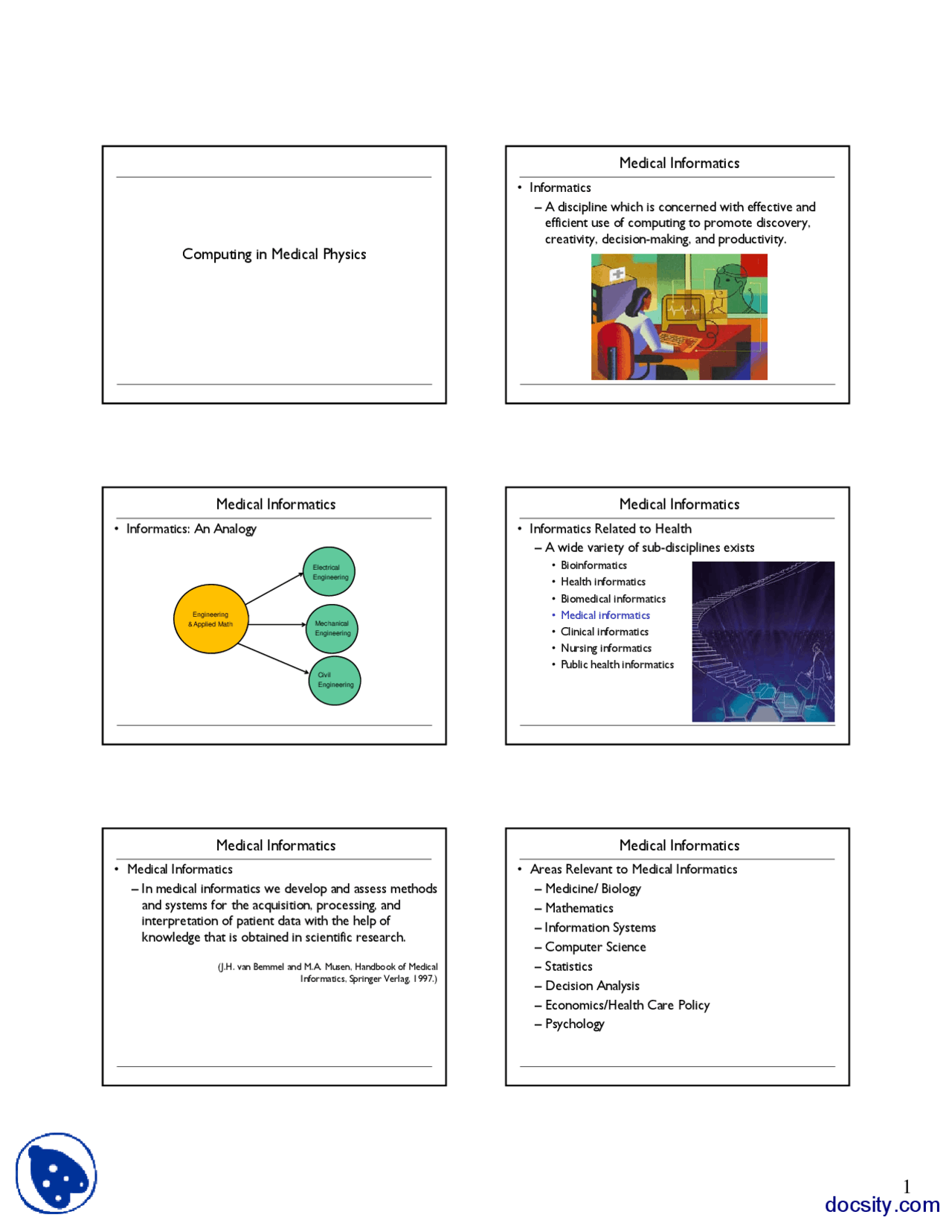 Medical Informatics Computation In Medical Physics Lecture Slides Docsity
