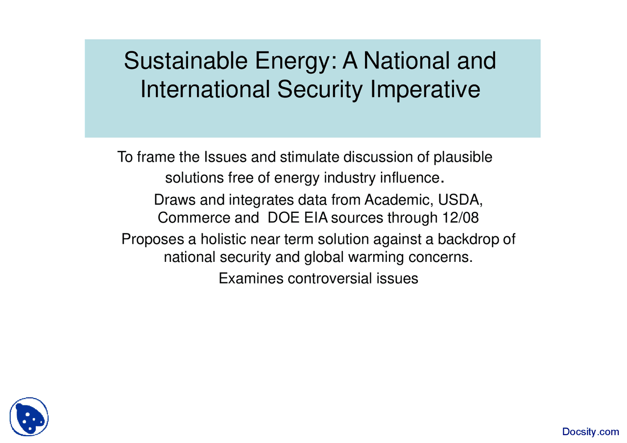 Sustainable Energy Part 1 Power And Electrical Engineering Lecture