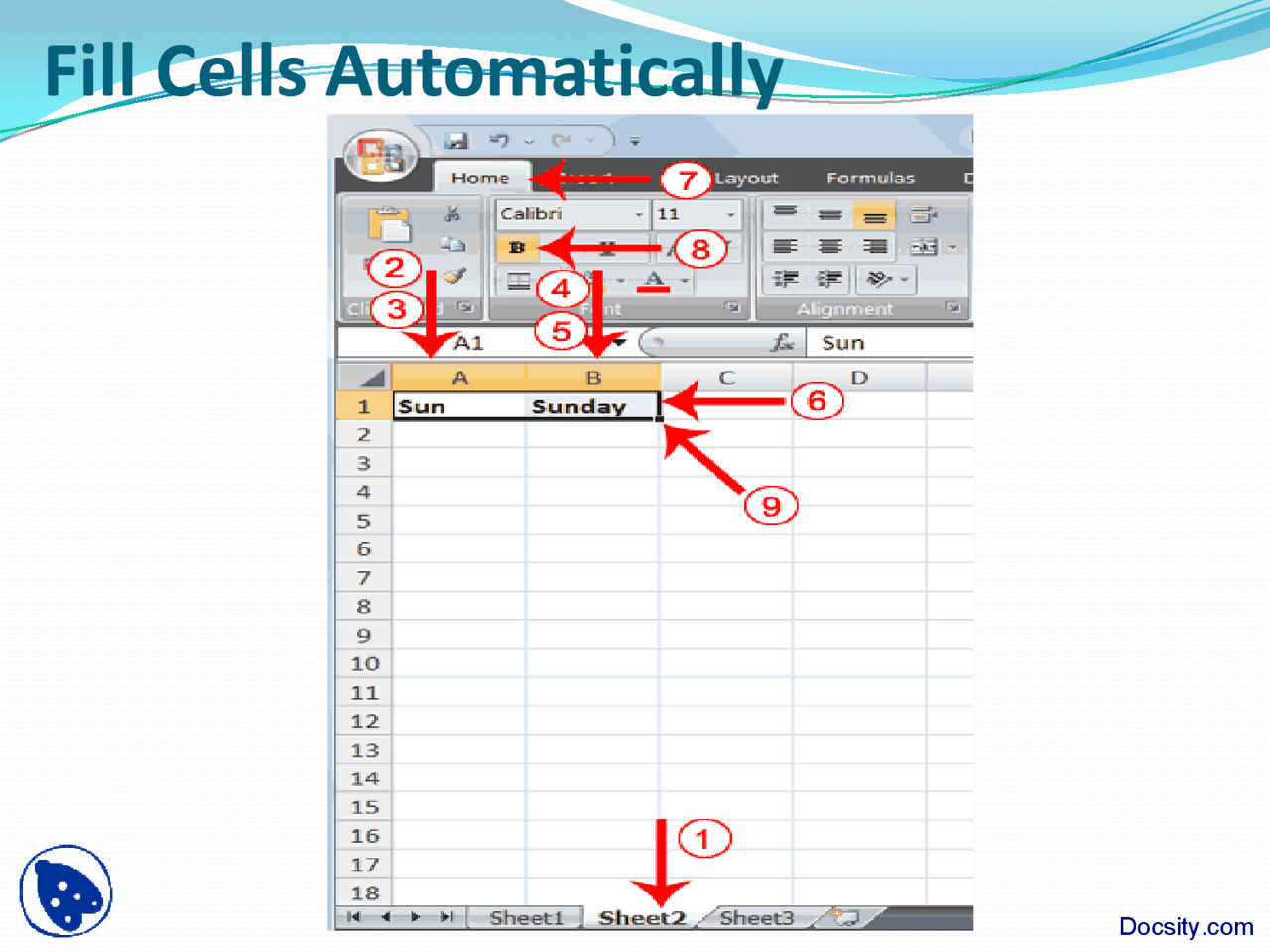 Filling Cells And Sorting Microsoft Excel Environment Lecture Slides
