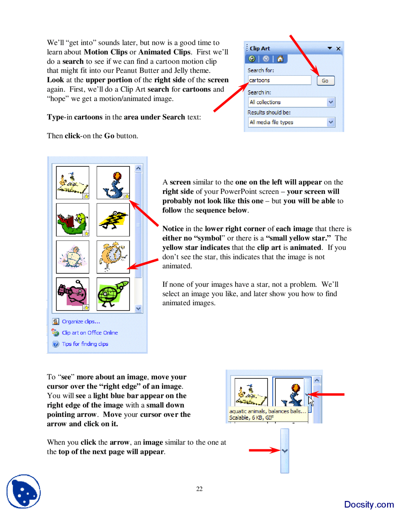 Using Clip Art Using Powerpoint Handout Docsity