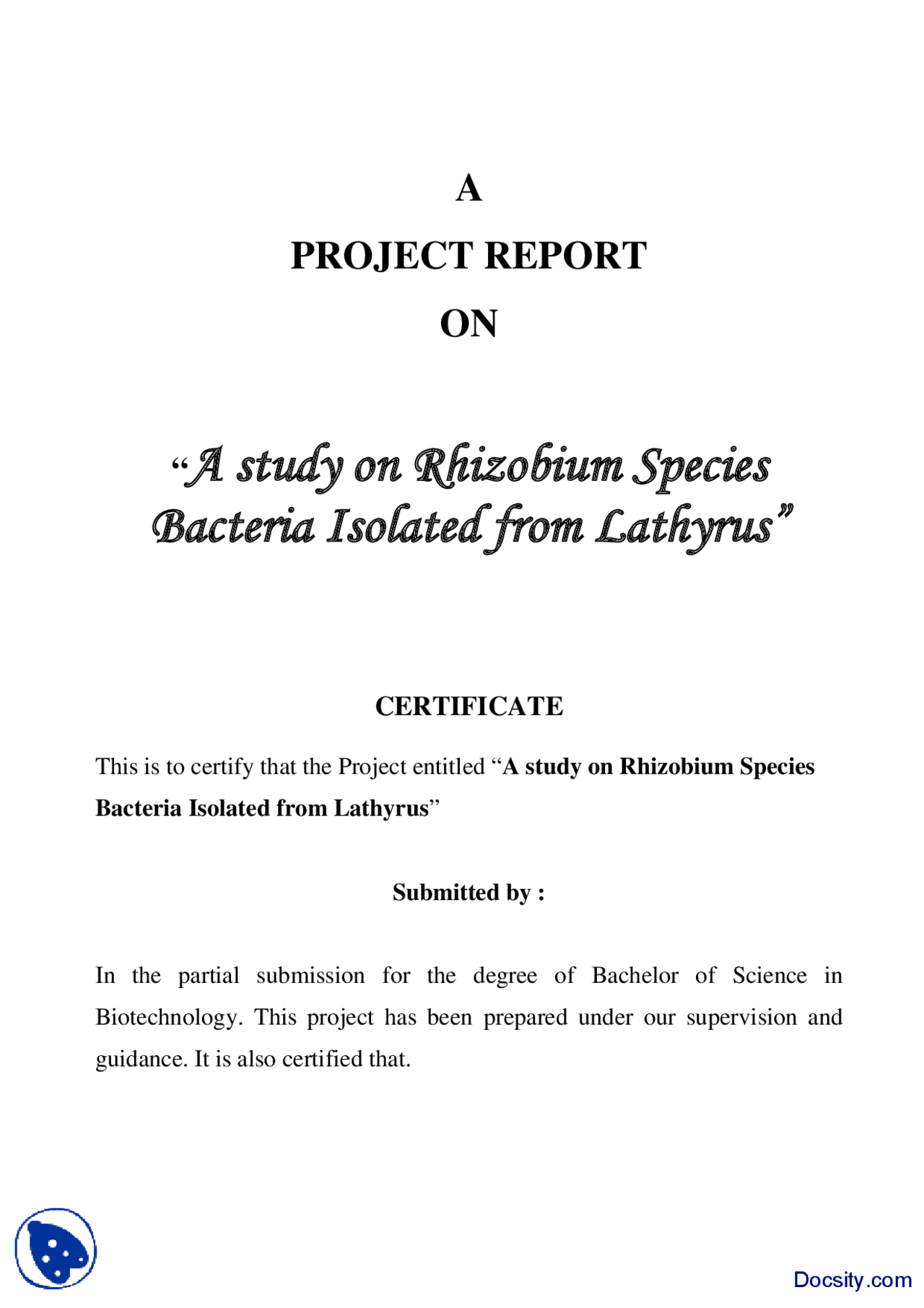 Rhizobium Species Bacteria Isolated from Lathyrus-Modern Biotechnology ...
