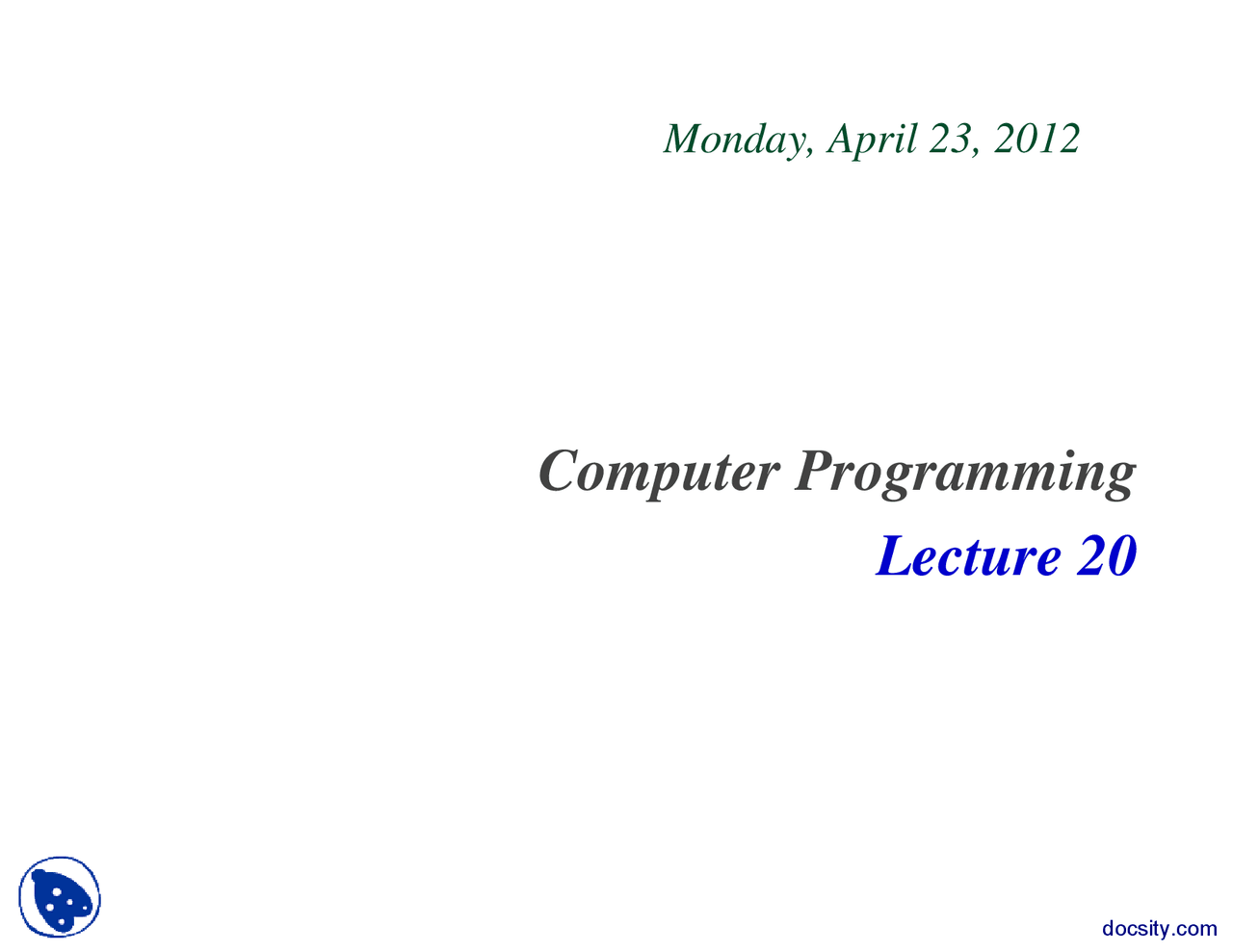 Pointers Part 3 Introduction To Computer Programming Lecture Slides