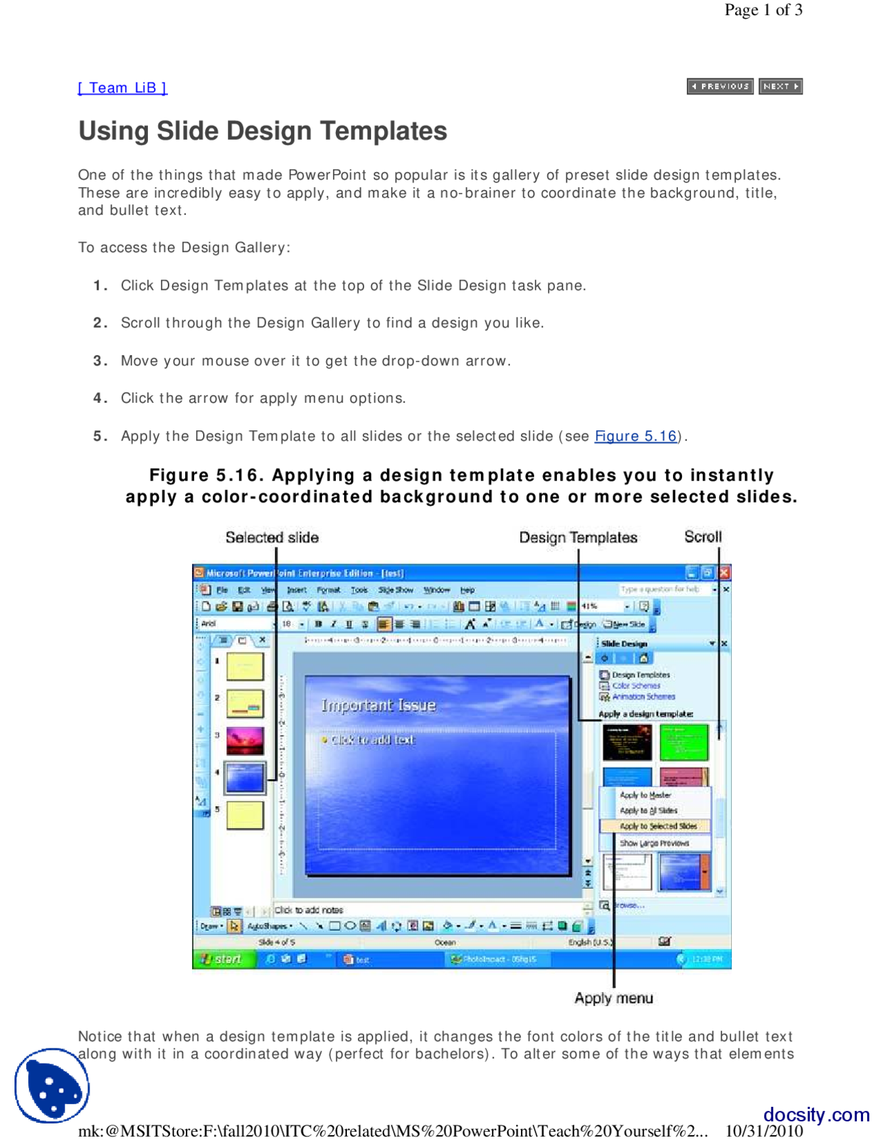 Using Slide Design Templates in PowerPoint: Applying and Customizing ...
