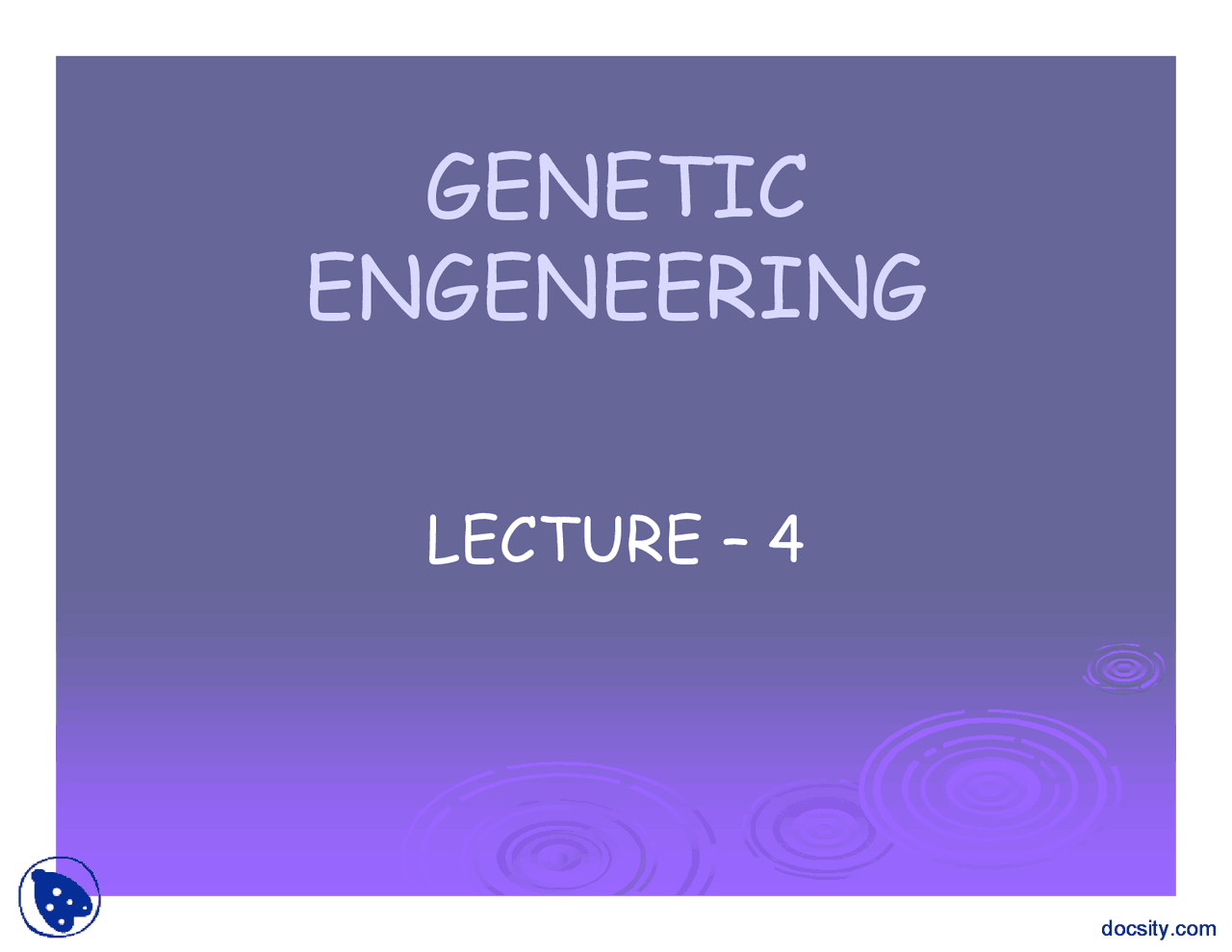 Microbiology Techniques Genetic Programming Lecture Slides Docsity