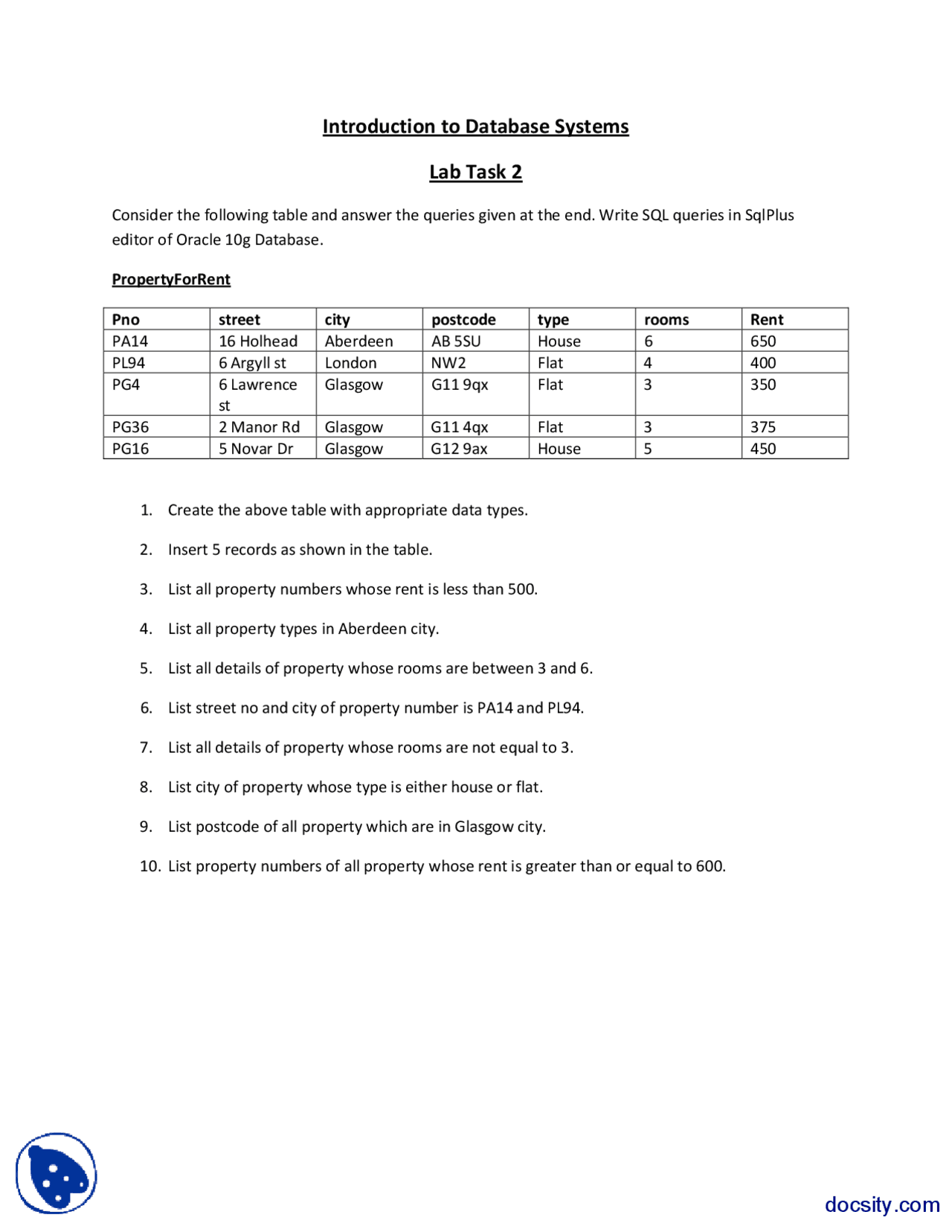 Introduction To Database Systems Introduction To Database Systems Lab 6363