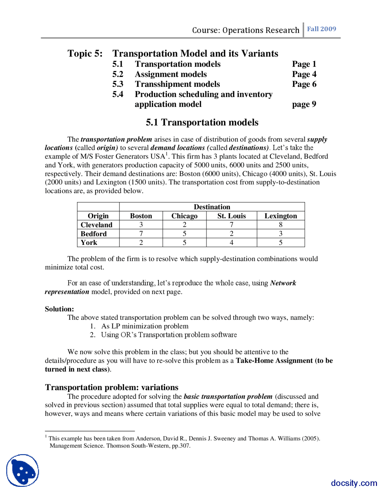 Transportation Model and its Variants-Operation Research-Lecture ...