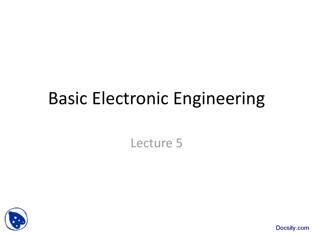 Diode Limiters Basic Electronics And Diodes Lecture Slides Docsity