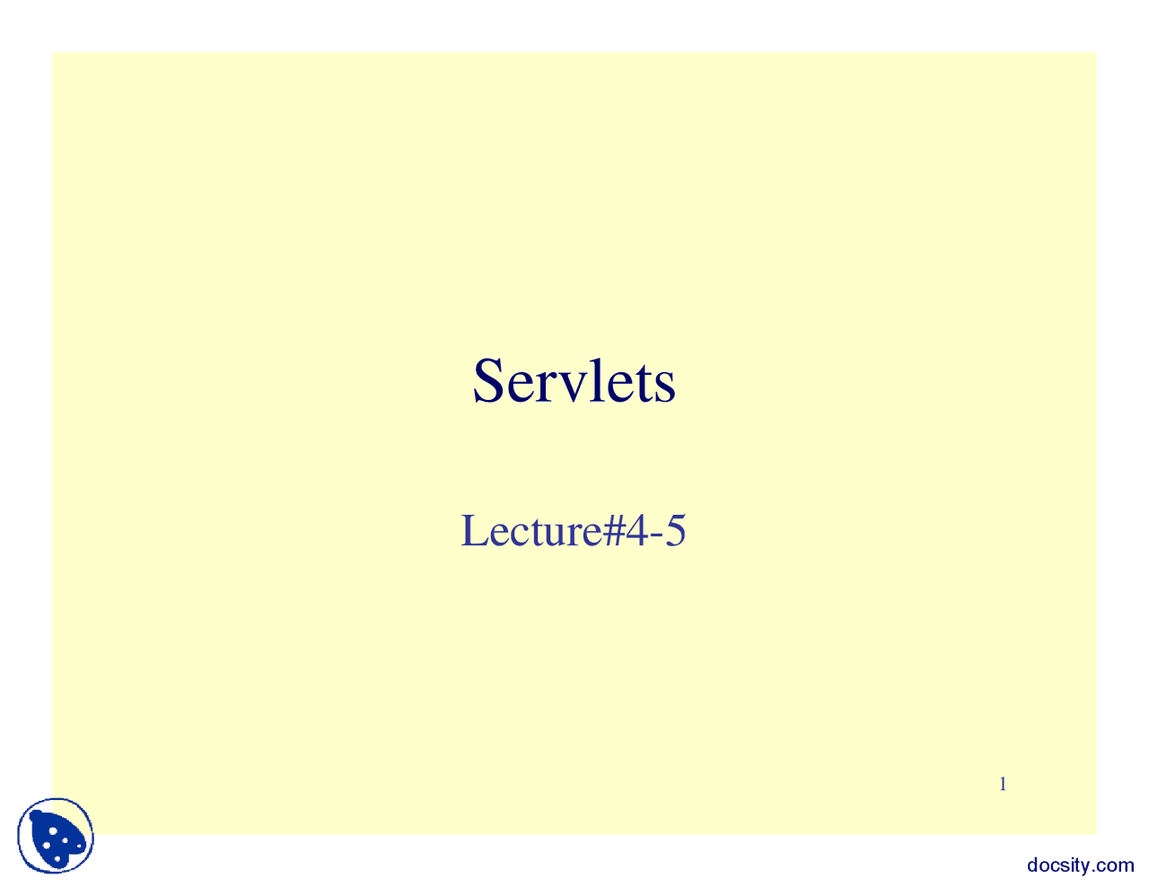 Servlets Part 1 Jave 2 Enterprise Edition Programming Lecture Slides Docsity