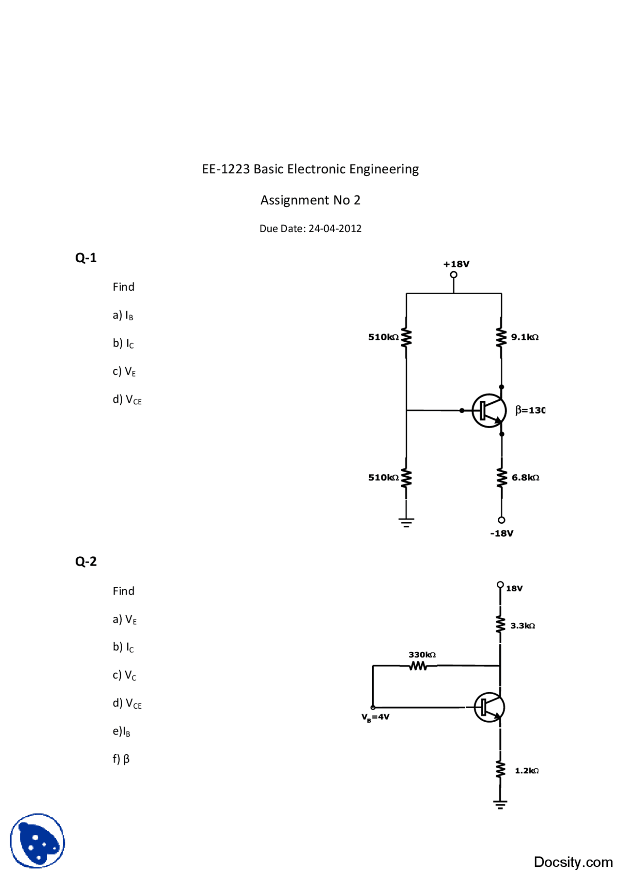 BJT Configurations-Transistor Electronic Engineering-Assignment ...