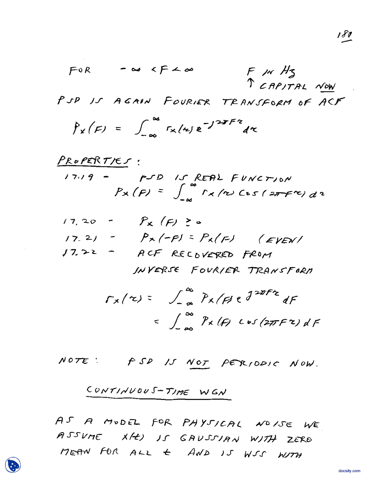 Fourier Transform I-Probability and Random Processes-Lecture Handout ...