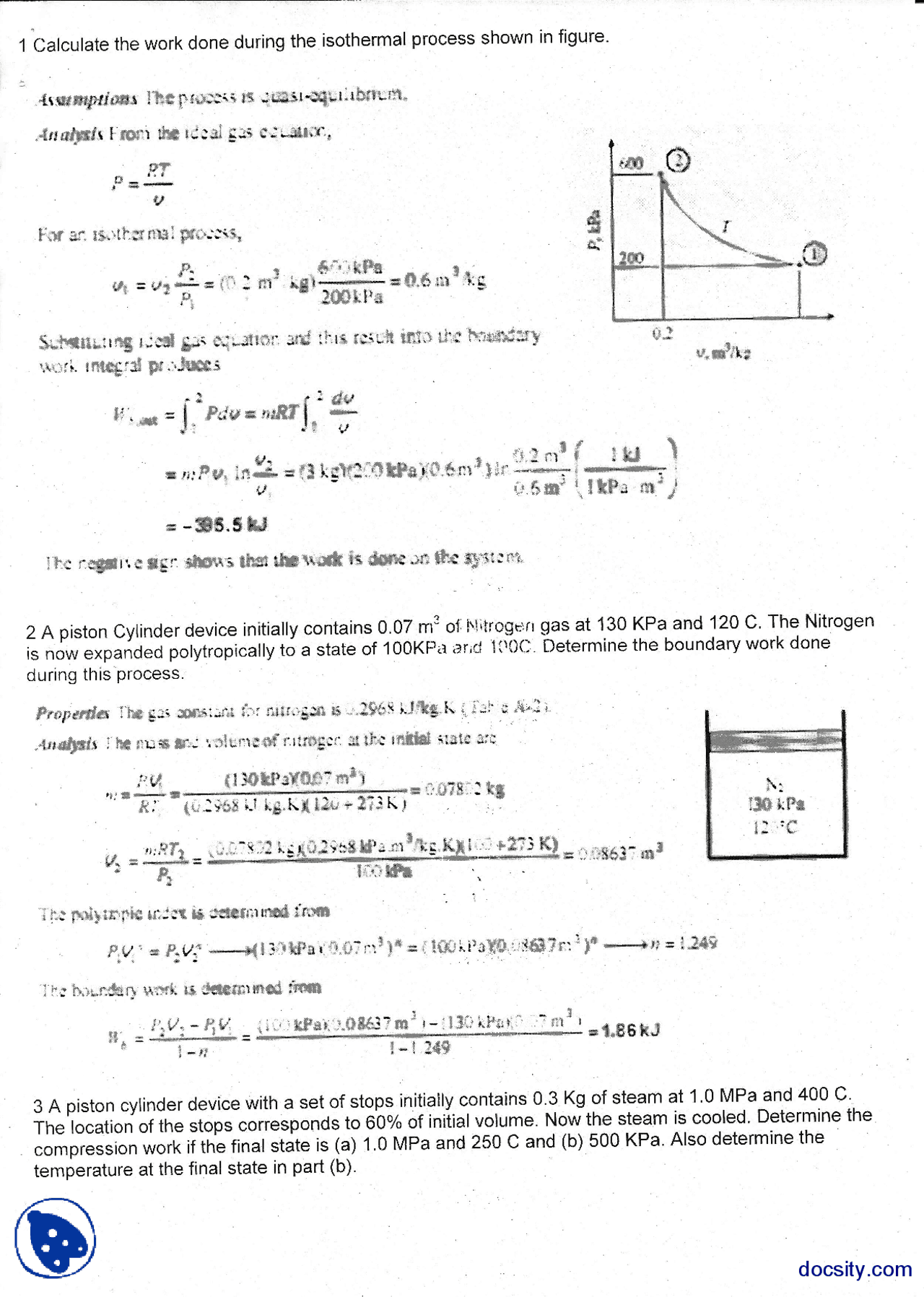 Quasi Equilibrium-Thermodynamics-Assignemnt Solution - Docsity