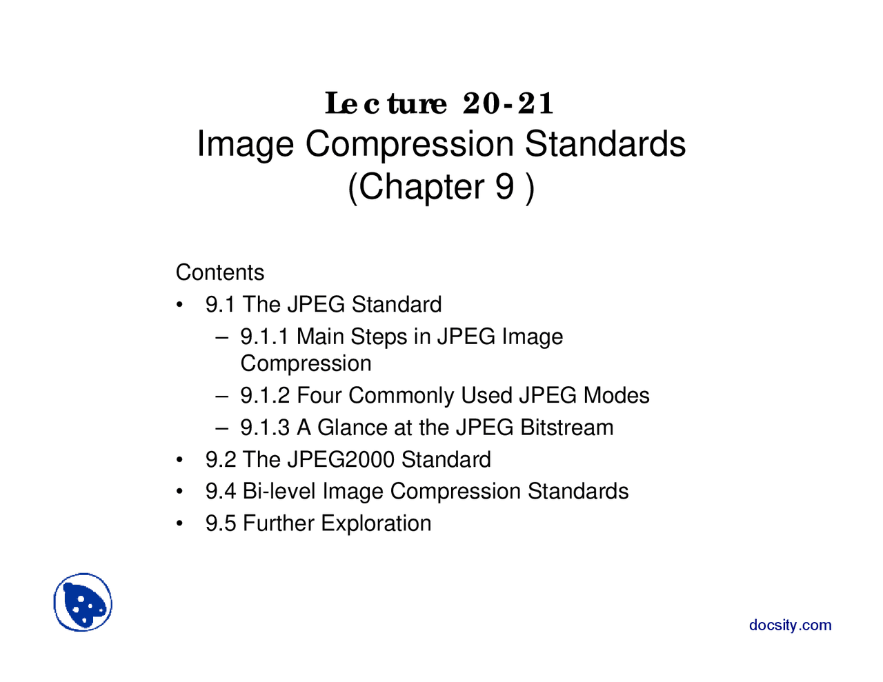 Image Compression Standards-Multimedia Applications-Lecture Slides ...