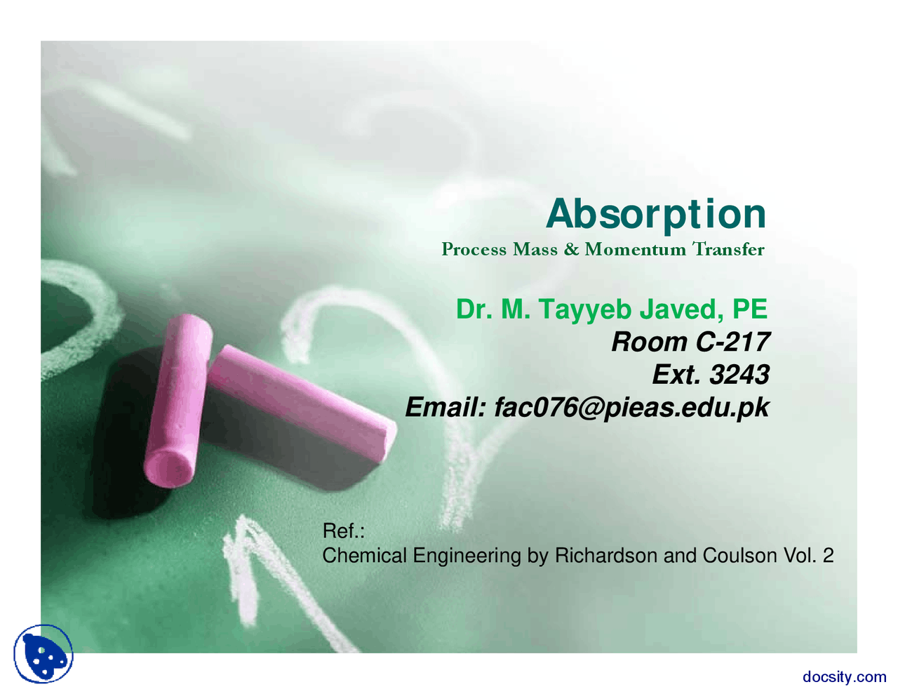 Introduction Absorption Lecture Slides Docsity