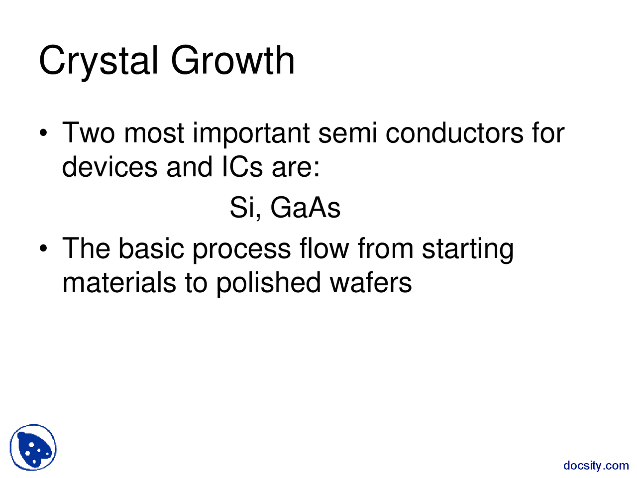 Crystal Growth Fundamentals Of Semiconductor Fabrication Lecture Slides