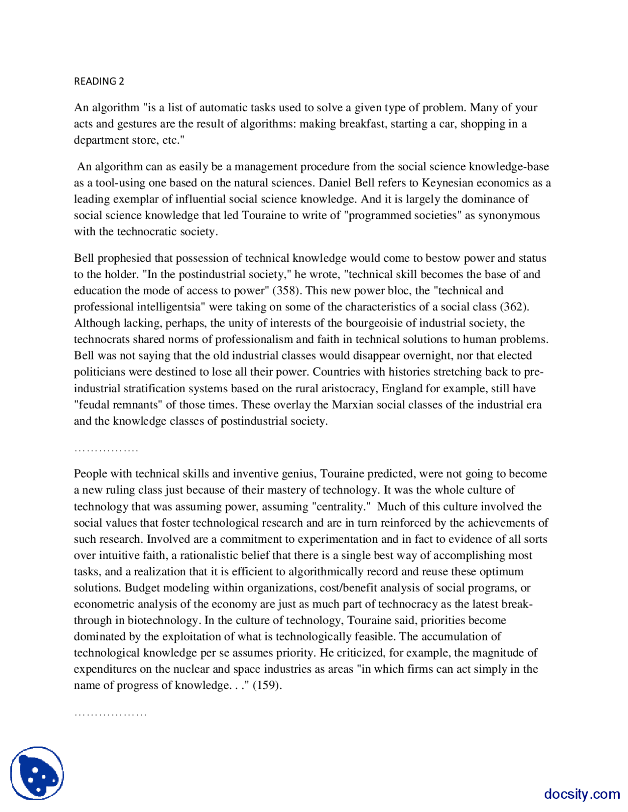 Reading Part 2 Grammar And Composition Reading Assignments Docsity