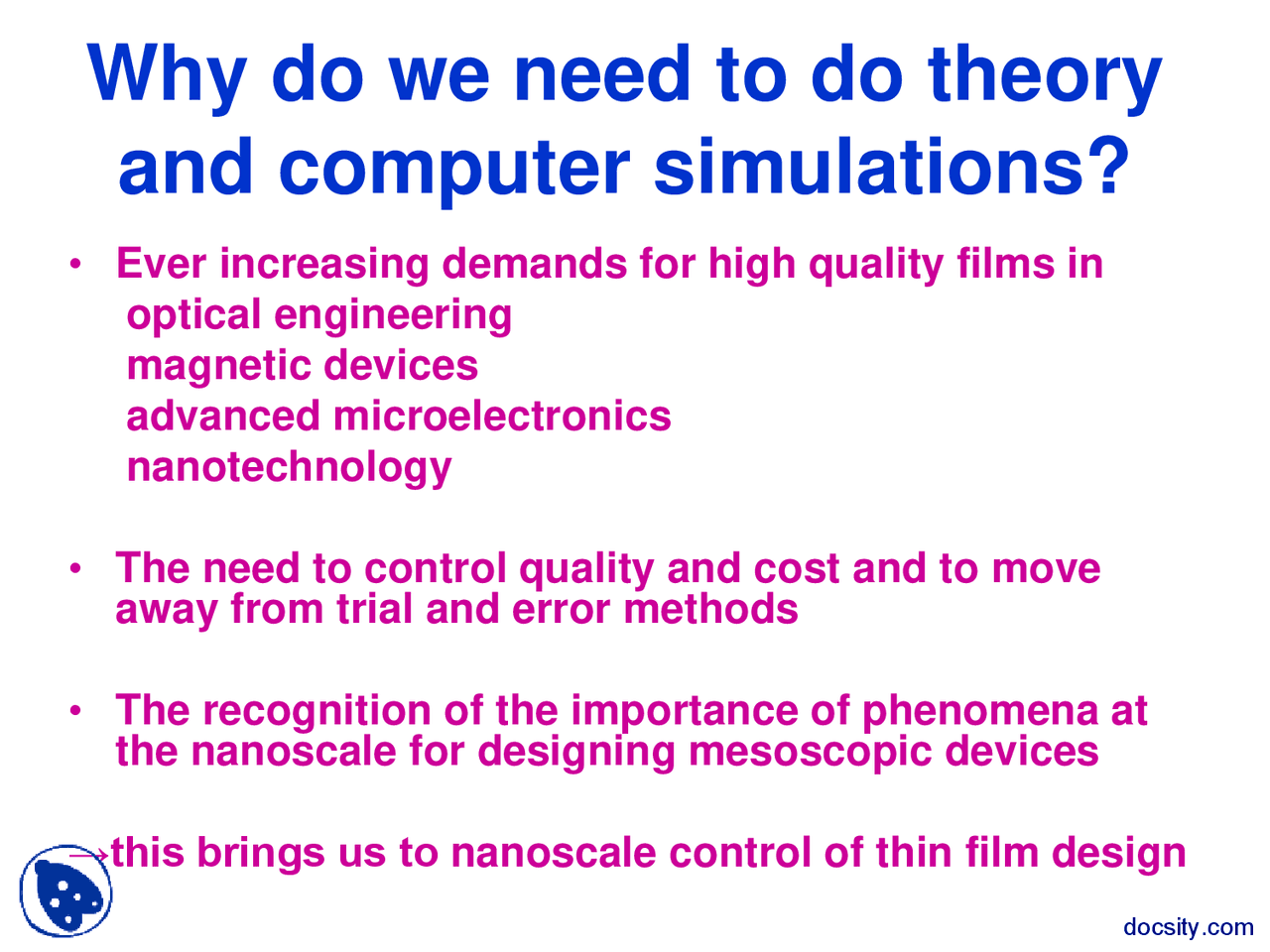 Computer Simulation Material Processing Seminar Lecture Slides Docsity