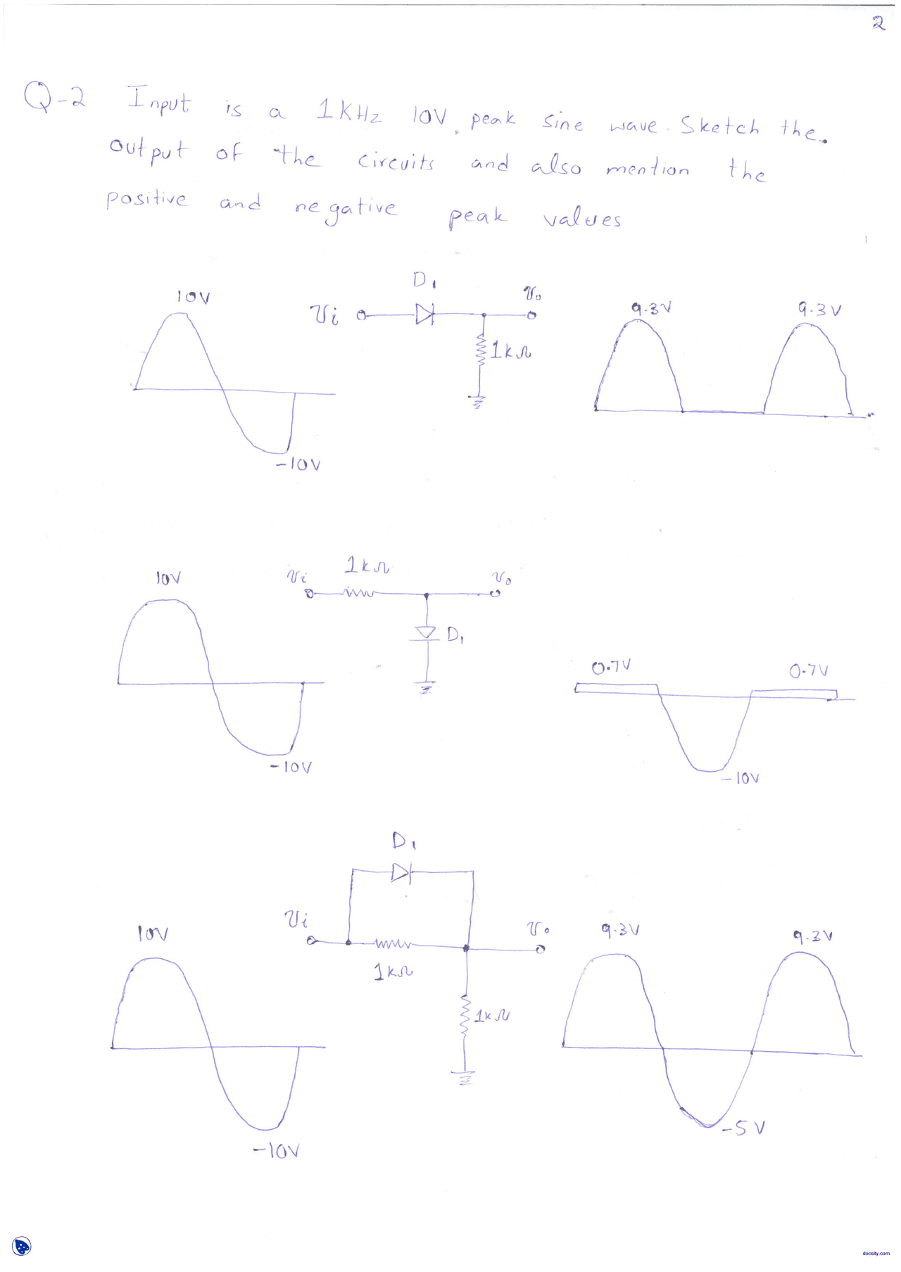 Diodes Part3 Basic Electronic Engineering Assignment Solution Docsity