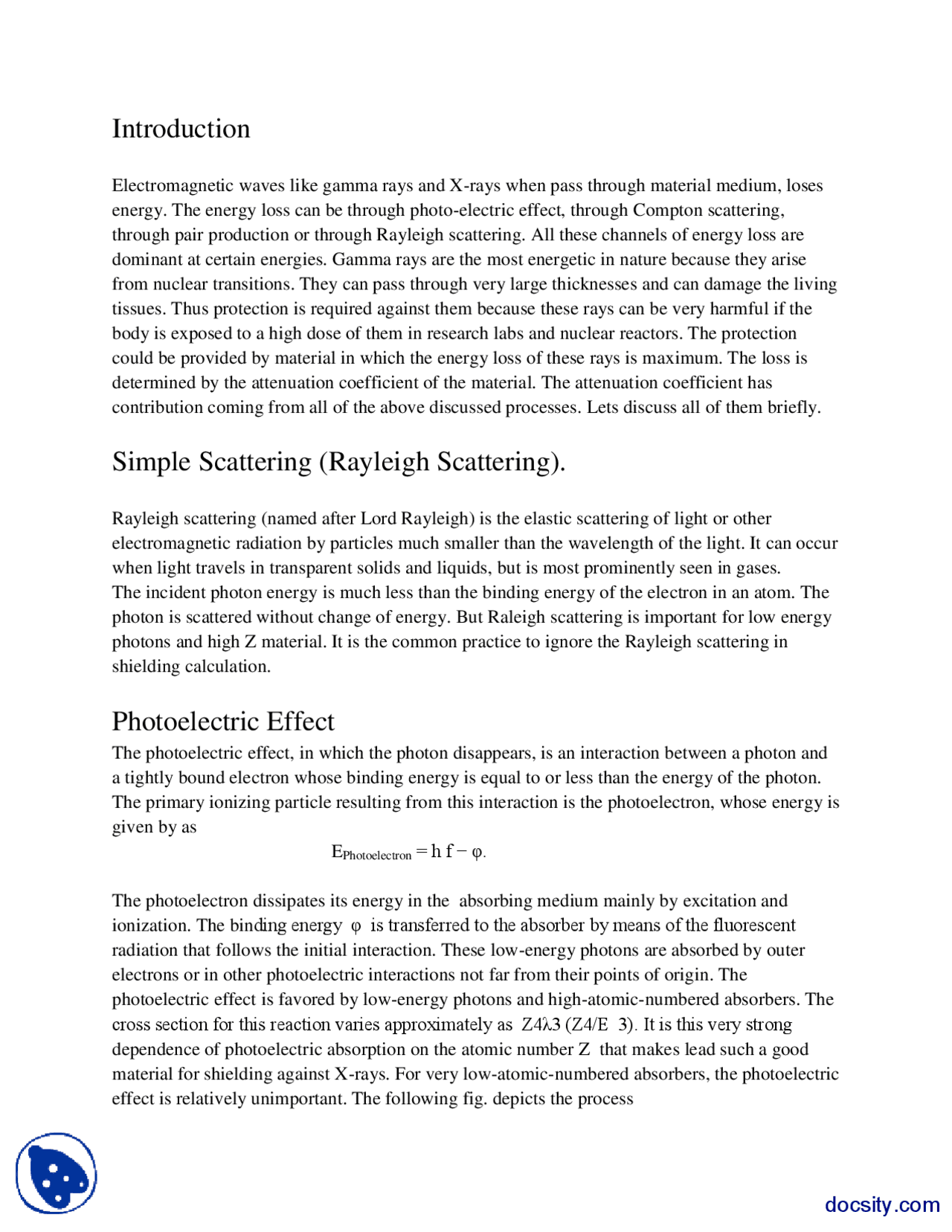 Attenuation And Build Up Factor Physics Lab Report Exercises Physics