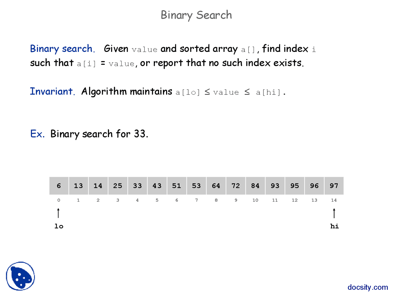 Binary Search Constructing Algorithms And Representing Data Lecture 7961