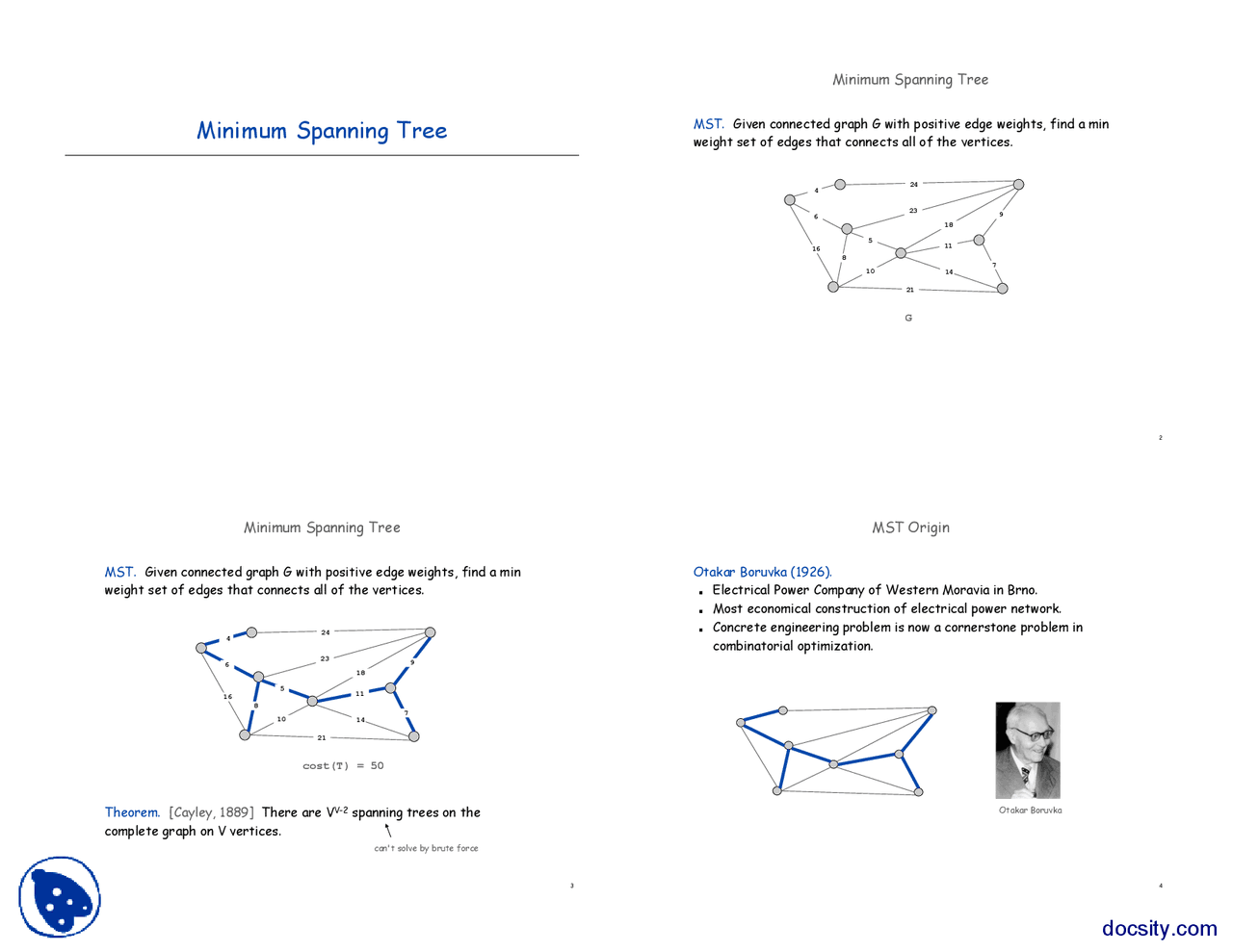 Minimum Spanning Tree Representation Of Data And Algorithm Consrtuction