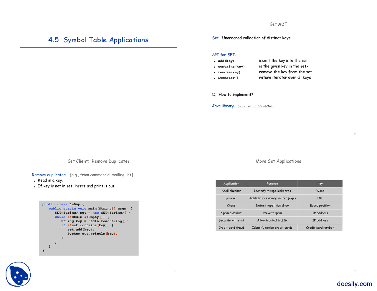 Symbol Table Applications Representation Of Data And Algorithm