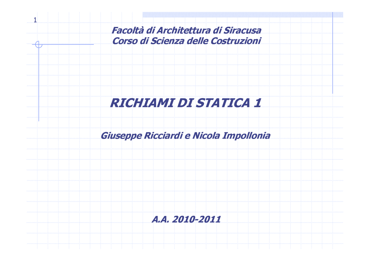 01 - Richiami di statica 1 - Docsity
