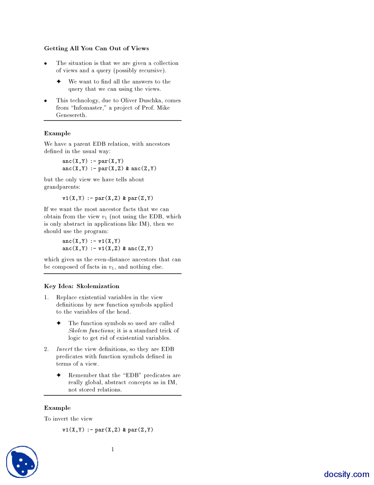 Utilizing View-Information Integration-Lecture Slides - Docsity