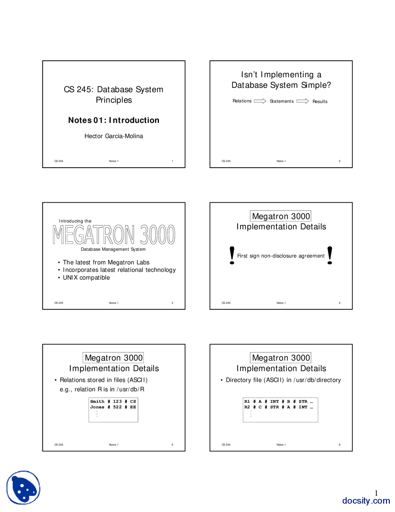 Introduction Principles Of Database Management Lecture Slides Docsity