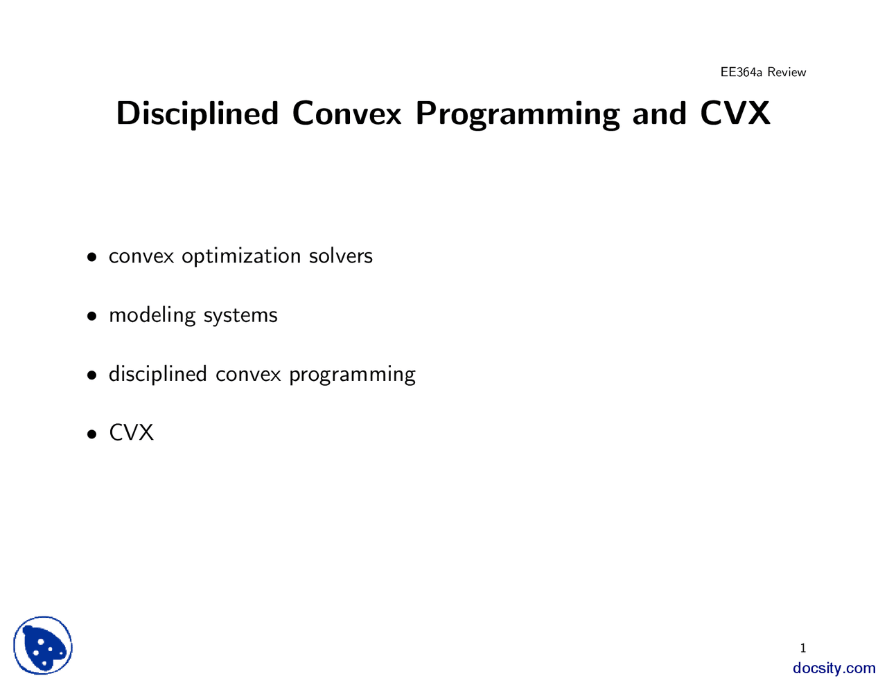 Disciplined Convex Programming And Cvx Optimization Techniques And