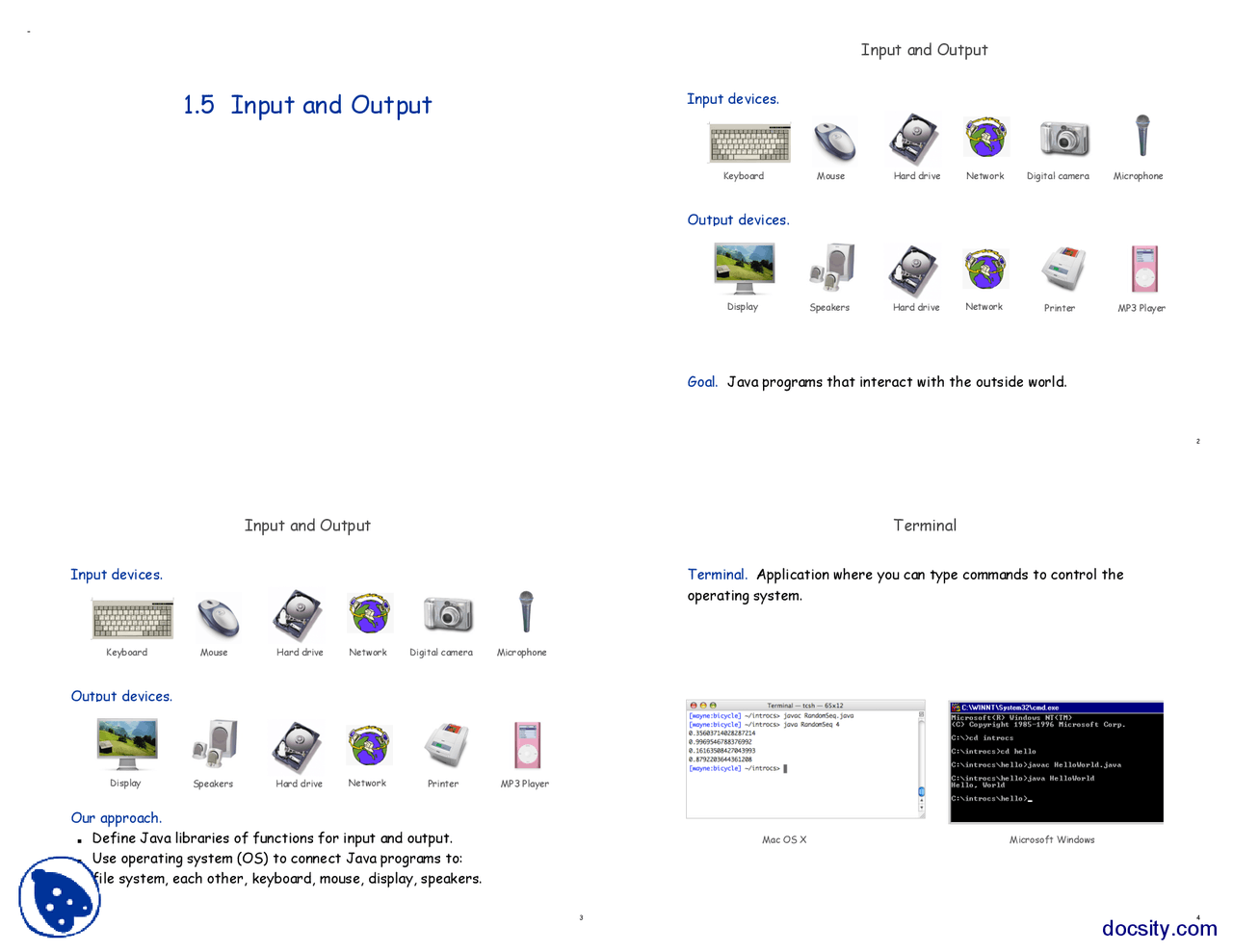 Input And Output Programming And External Environment Lecture Slides Docsity