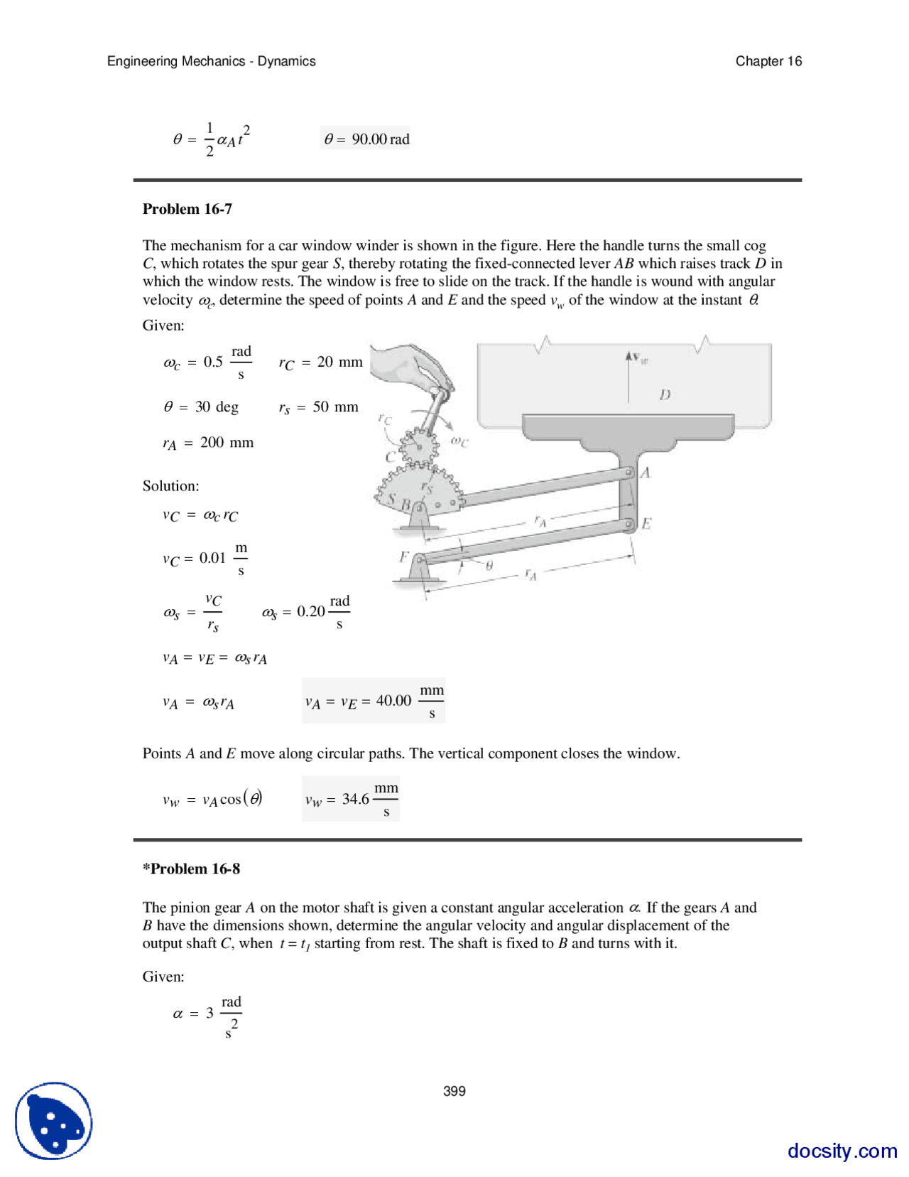 Gear System Problems Part 1 Dynamics Assignment Solution Docsity