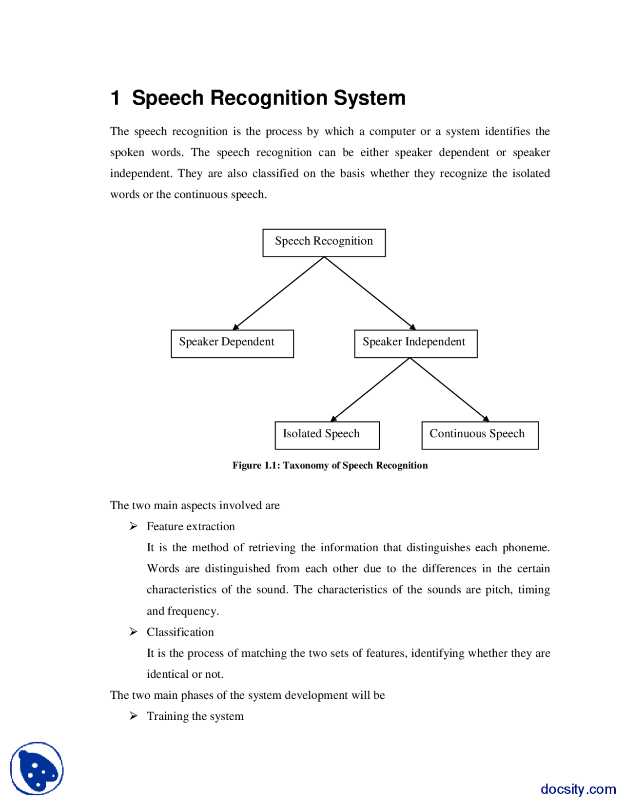 Speech Recognition System Progress Report-Implementation and ...