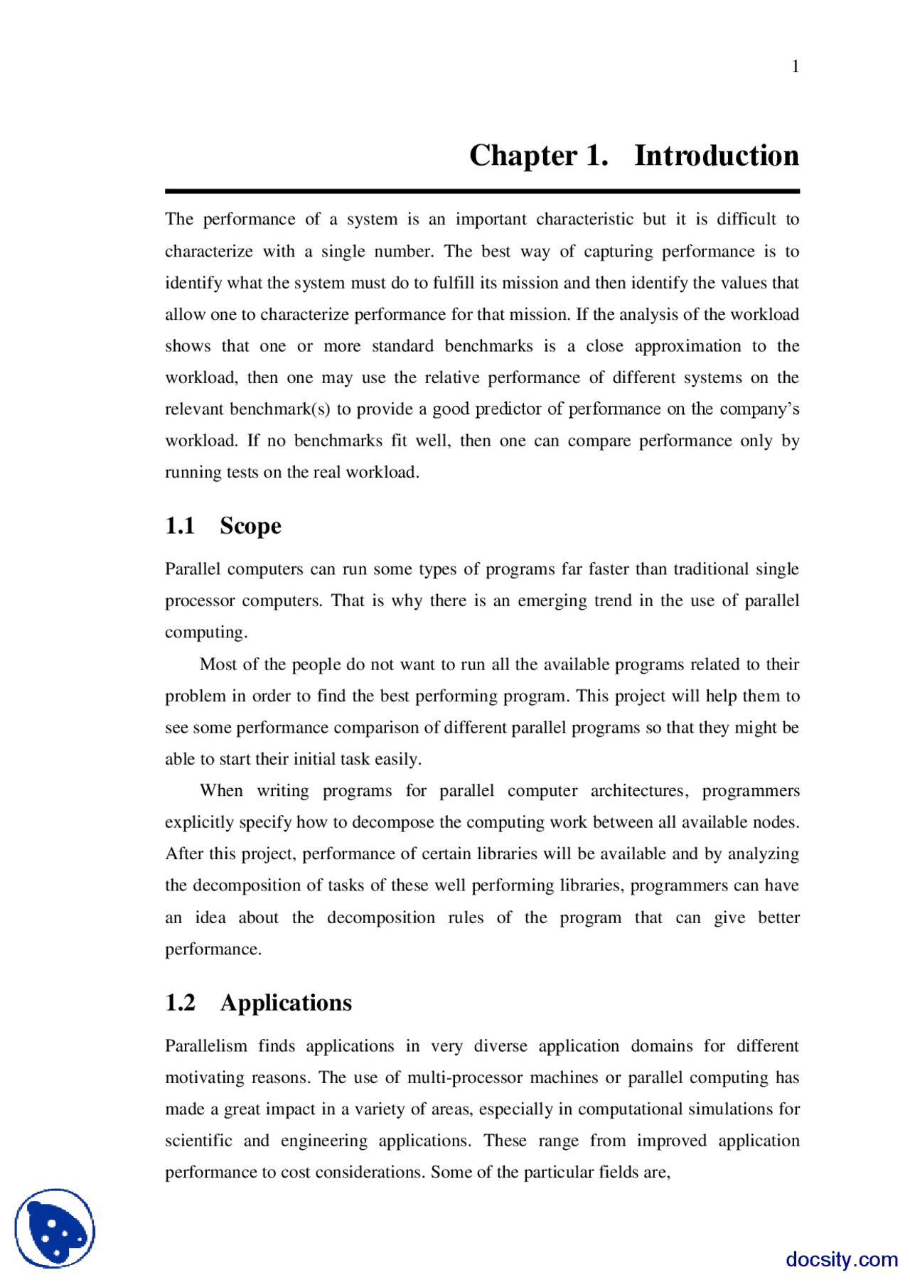 Parallel Numerical Libraries Computer Science Project Report Docsity