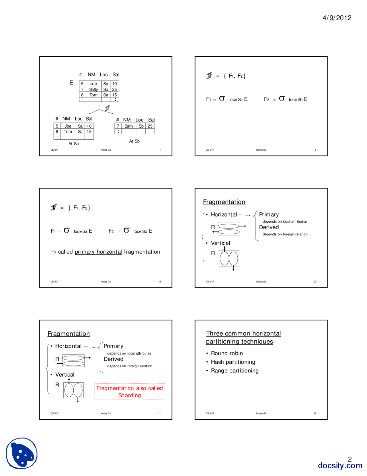 Distributed Db Design Distributed And Parallel Data Management Lecture