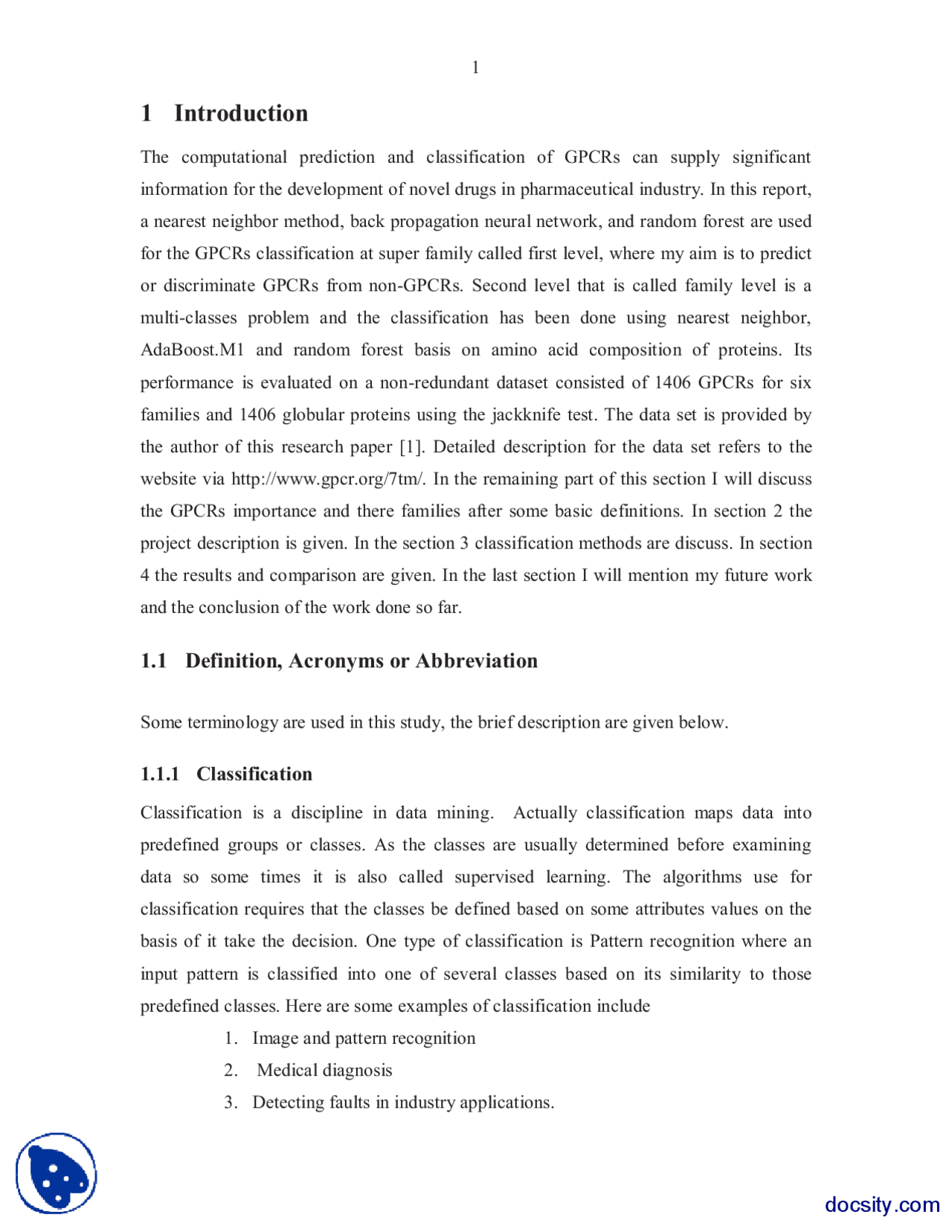 Computational Prediction And Classification of GPCRs-Implementation and Application in Computer ...
