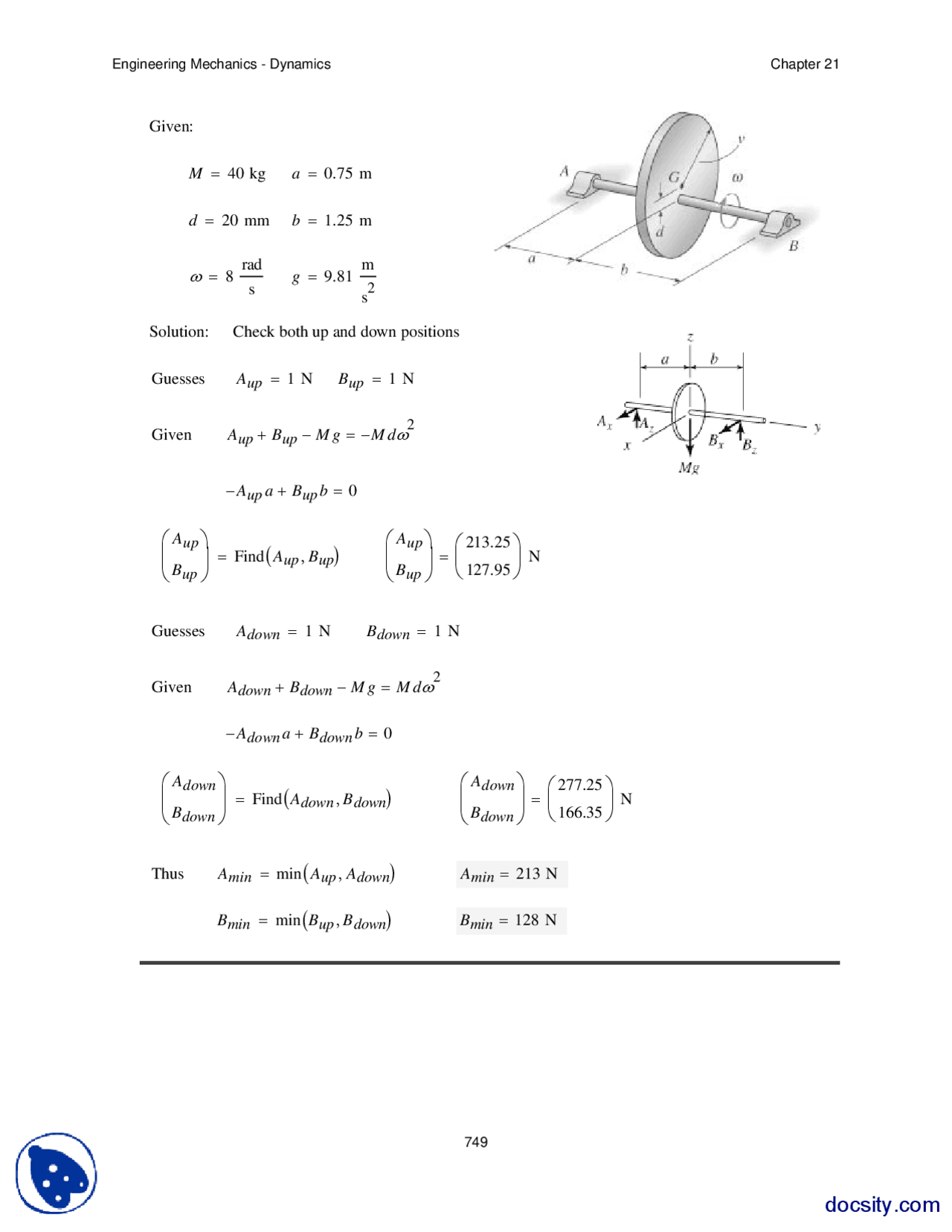 Problems Solving Using Martices Part 2-Engineering Mechanics-Assignment Solution - Docsity