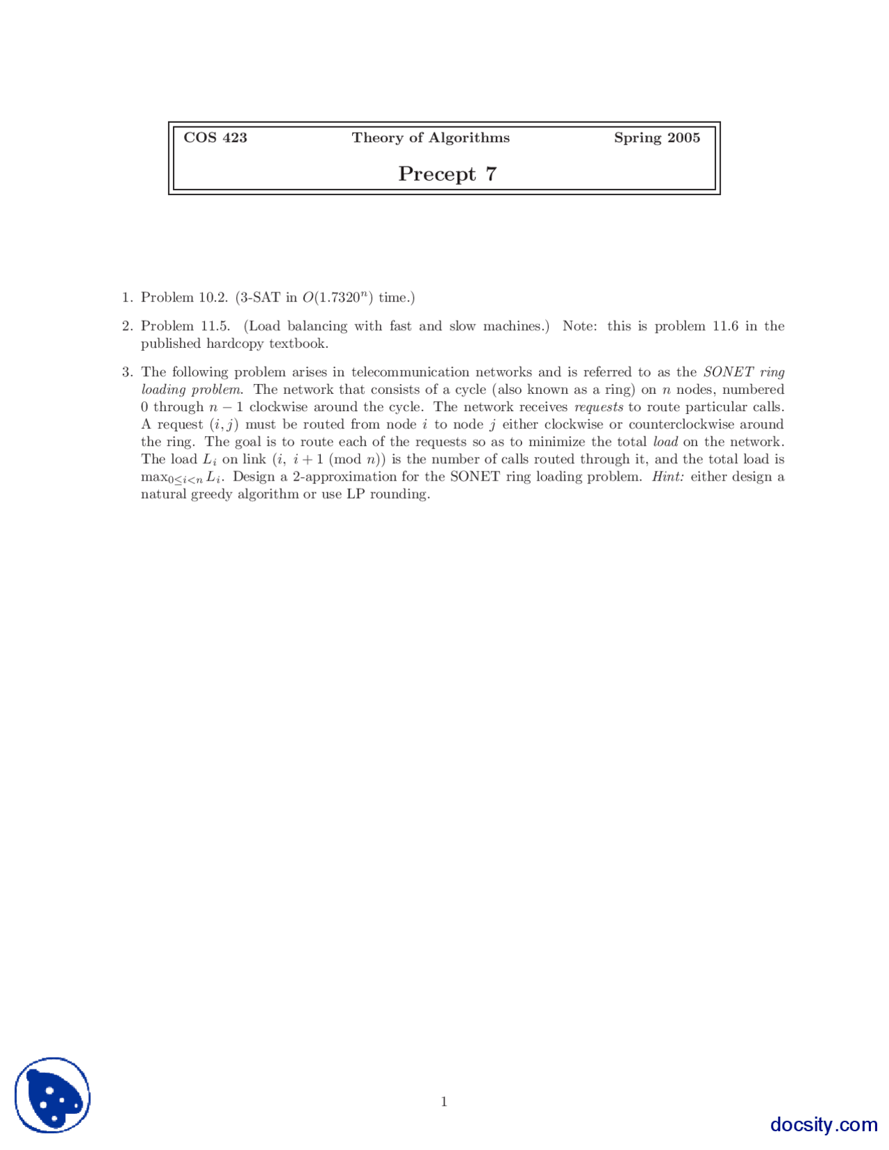 Load Balancing With Fast And Slow Machines Algorithms Assignment Exercises Algorithms And
